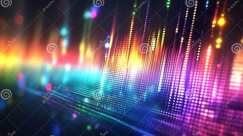 Abstract Colorful Lightwave Data Visualization Stock Illustration ...