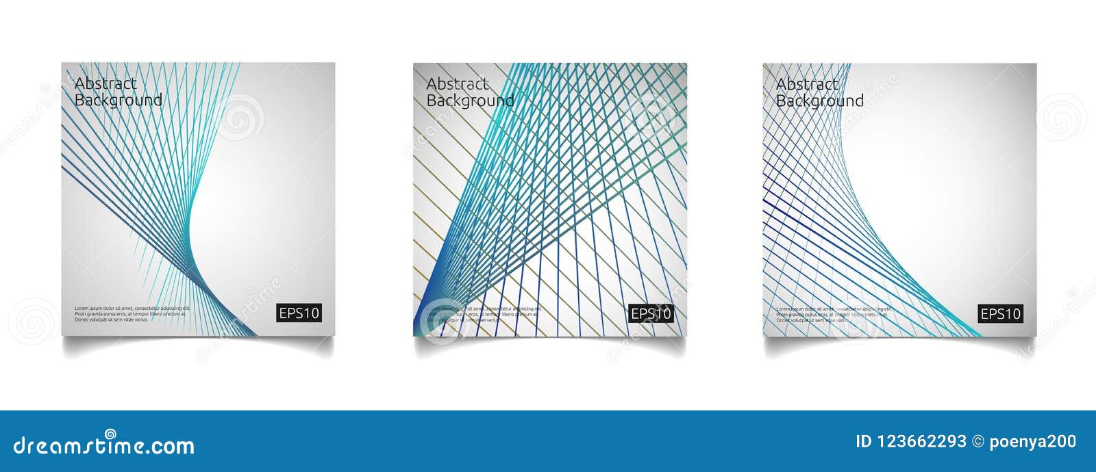 Abstract Colorful Line Art Cover Template with Gradient Shape ...