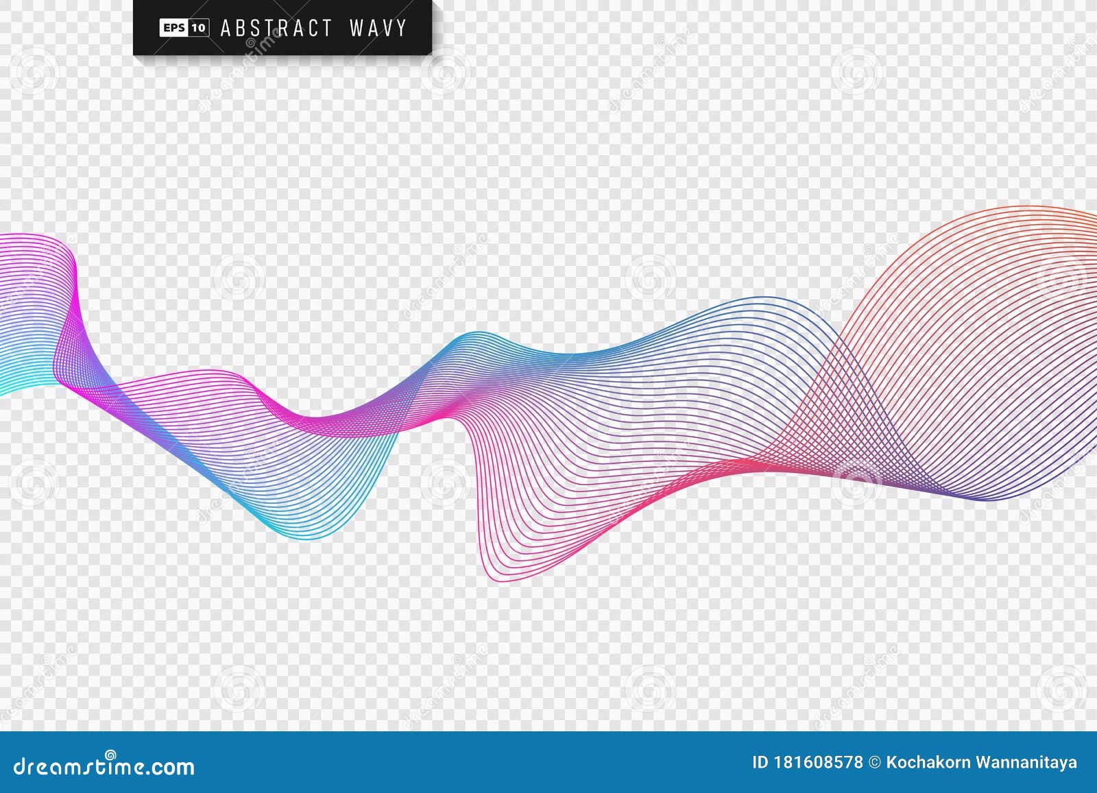 Abstract Colorful Line Design of Wavy Pattern Artwork Element ...