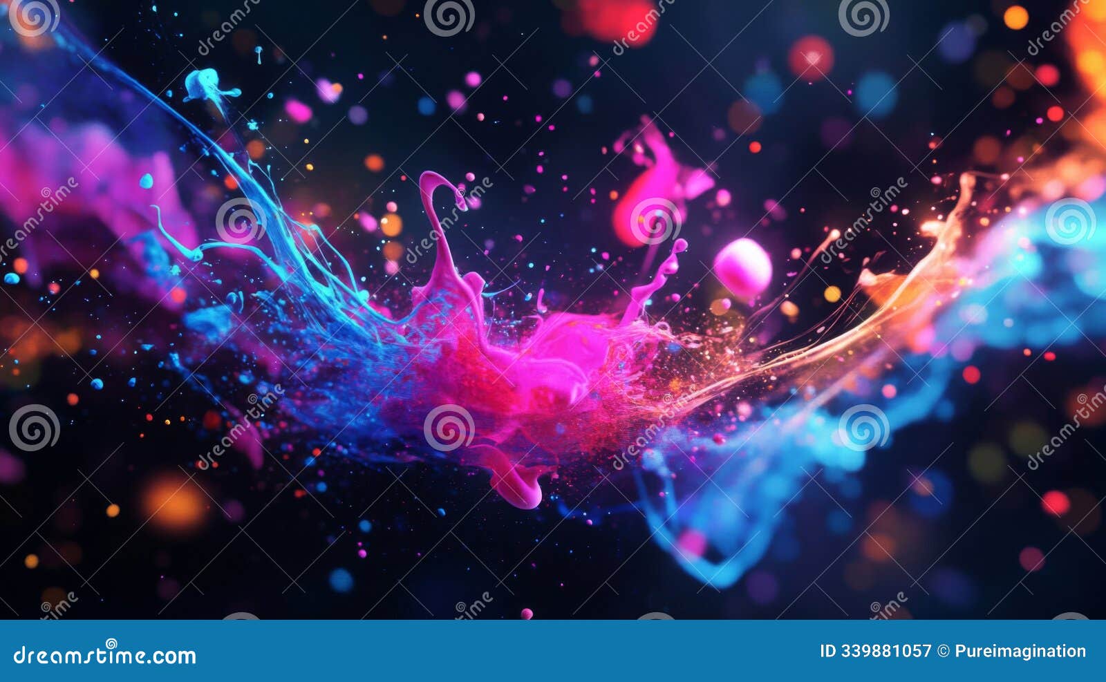 Liquid Explosion Into One Splash 3d Illustration Royalty-Free Cartoon ...