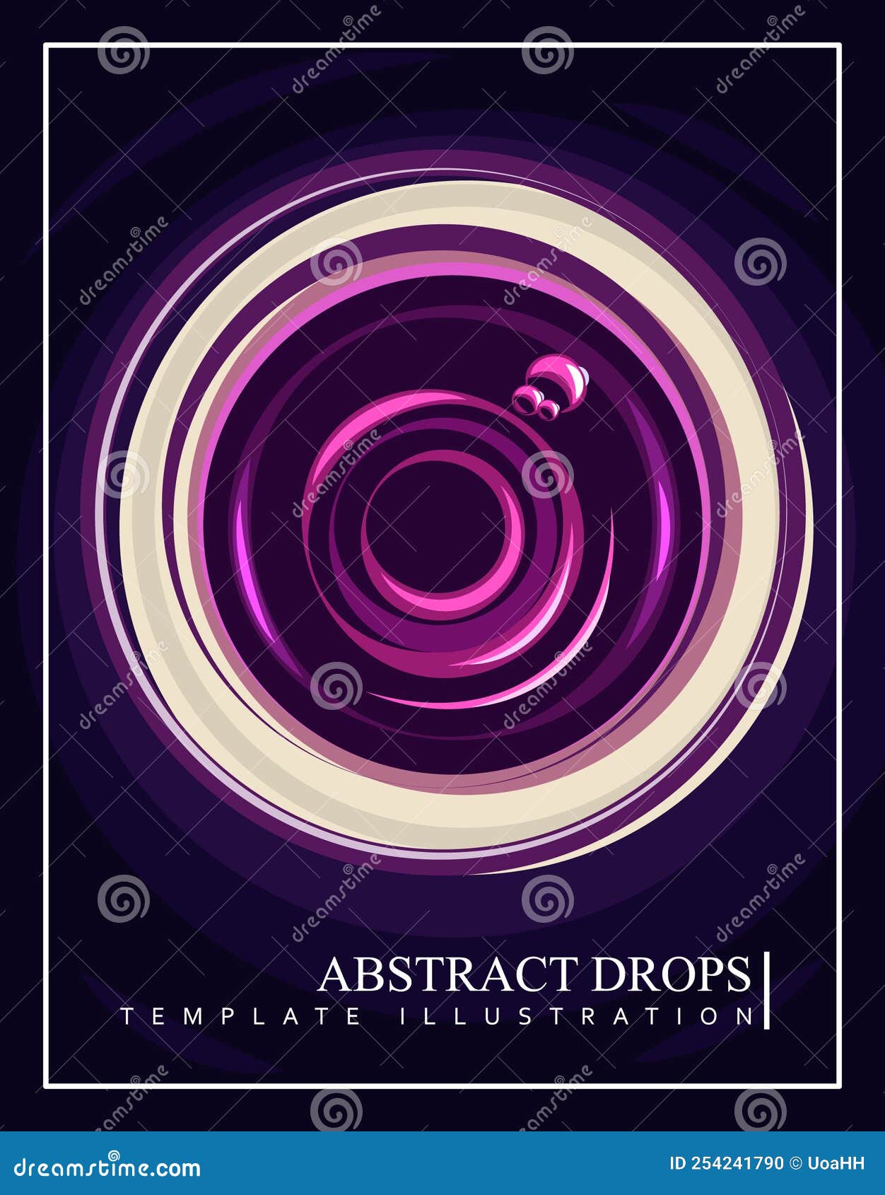 Abstract Colorful Liquid Water Surface with Paint Drop. Modern Template ...