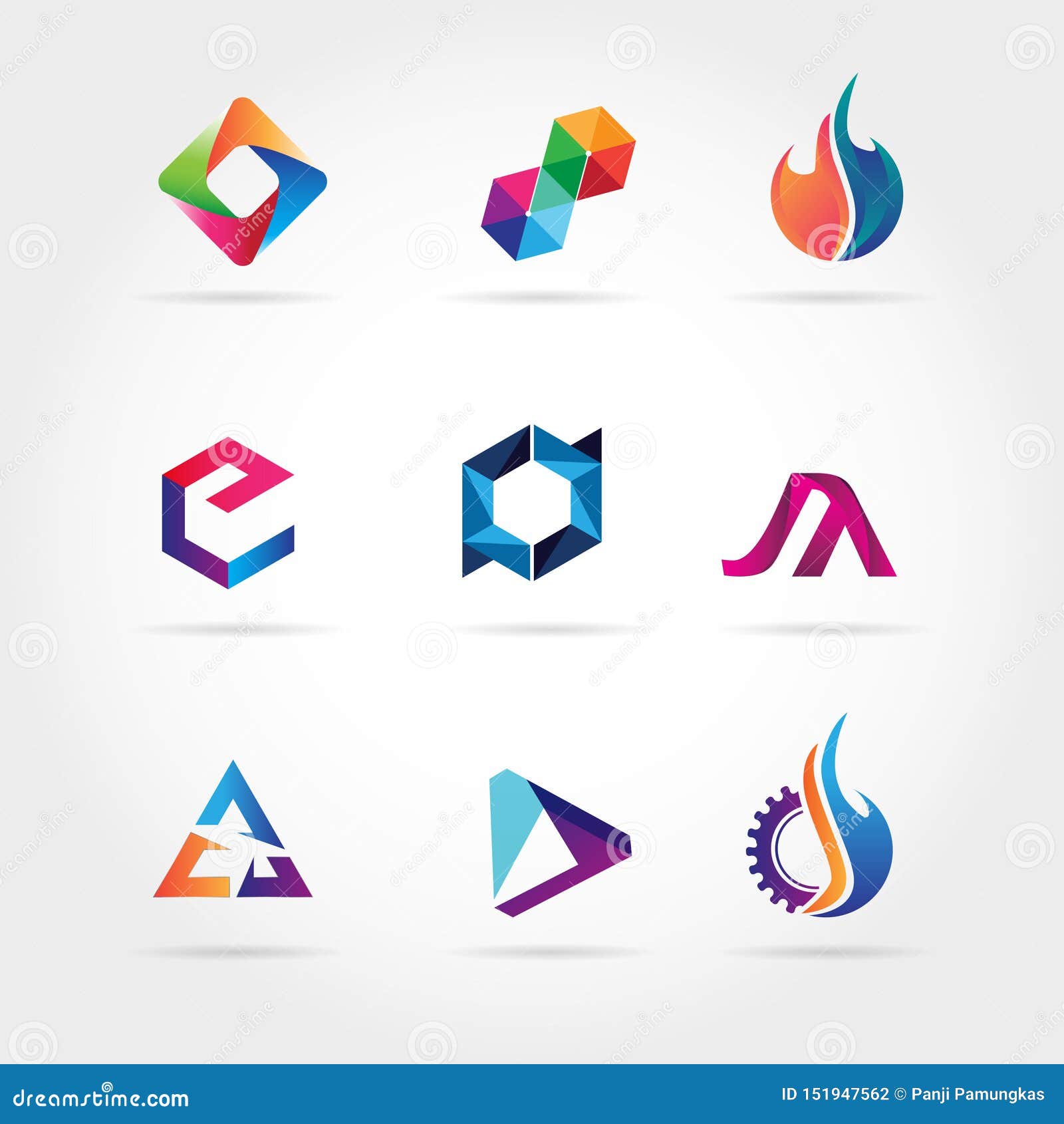 Abstract Colorful Logo Set Sign Symbol Icon Stock Illustration ...