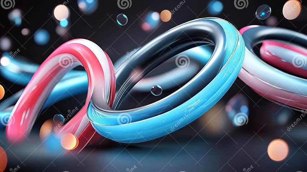 Abstract Colorful Loops with Bubbles, Creating a Dynamic Visual Effect ...