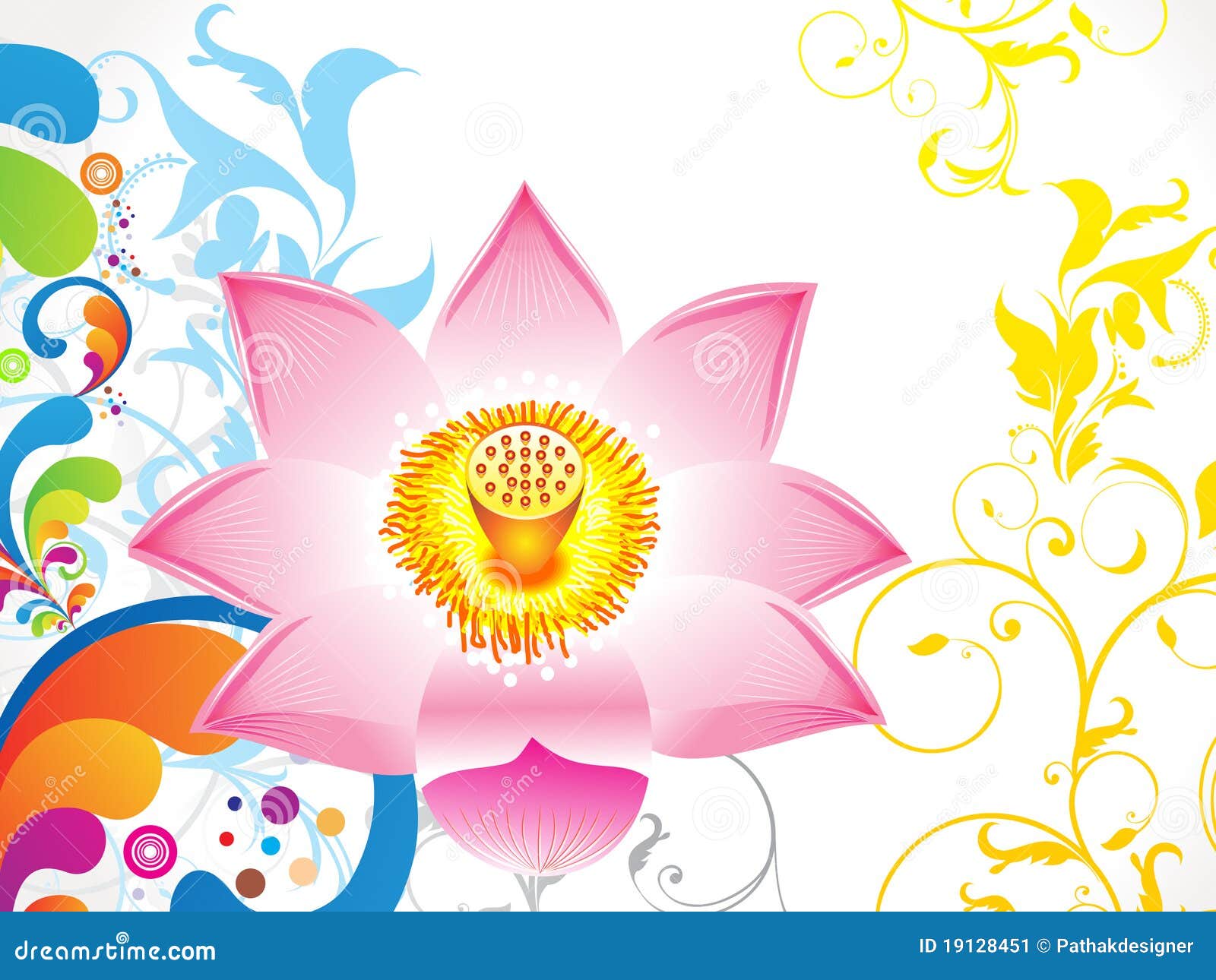 Abstract Colorful Lotus Background Stock Vector - Illustration of ...