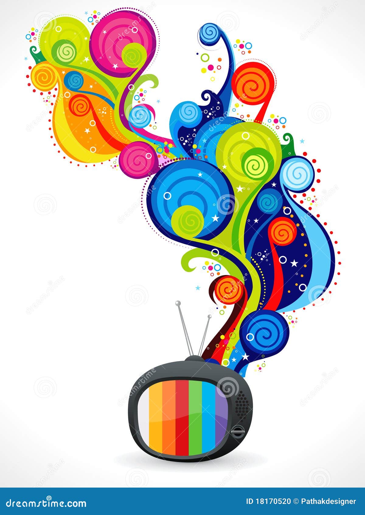 Abstract Colorful Magical Television Stock Vector - Illustration of ...