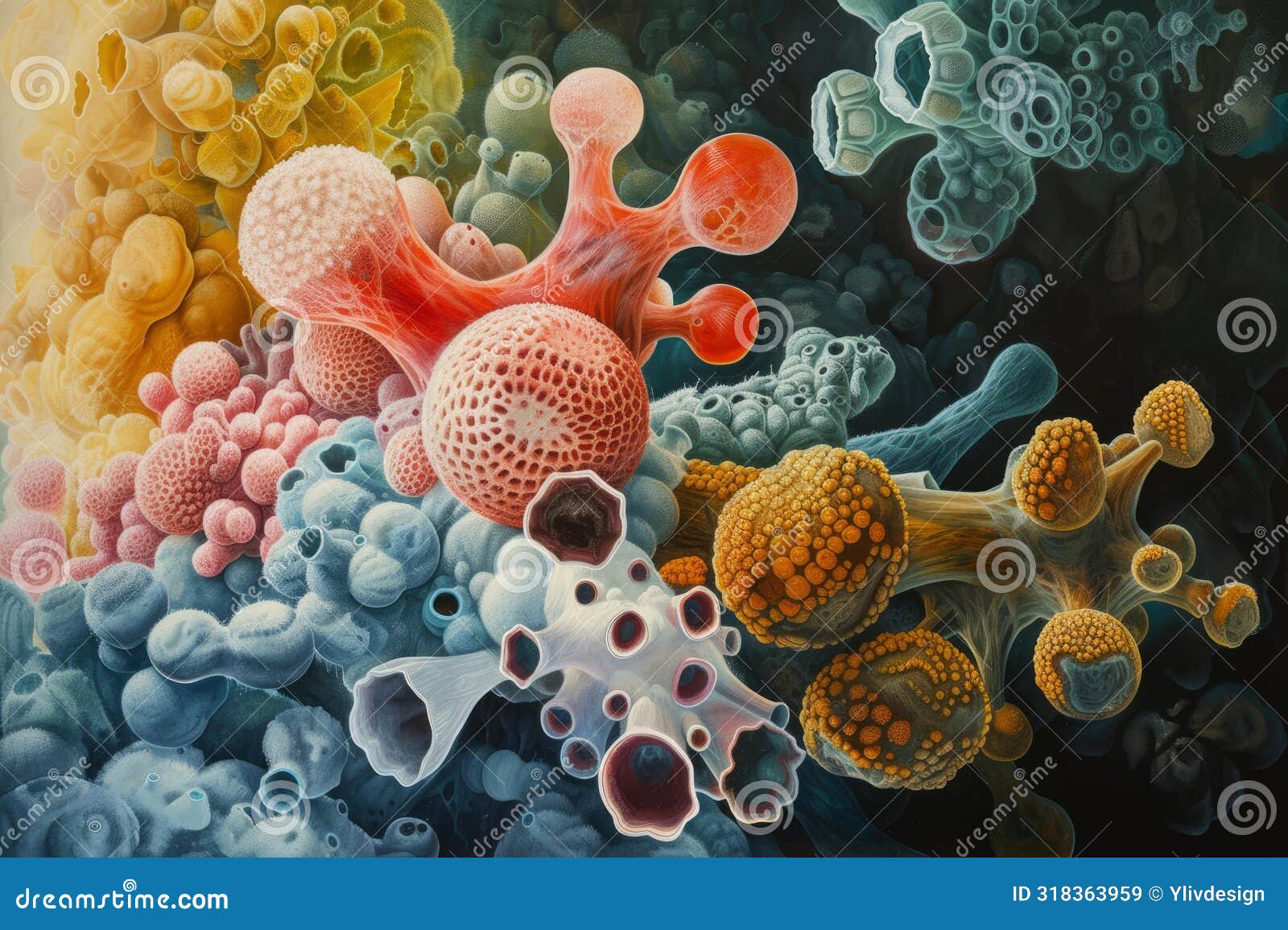 Abstract Colorful Microscopic World Illustration Stock Illustration ...
