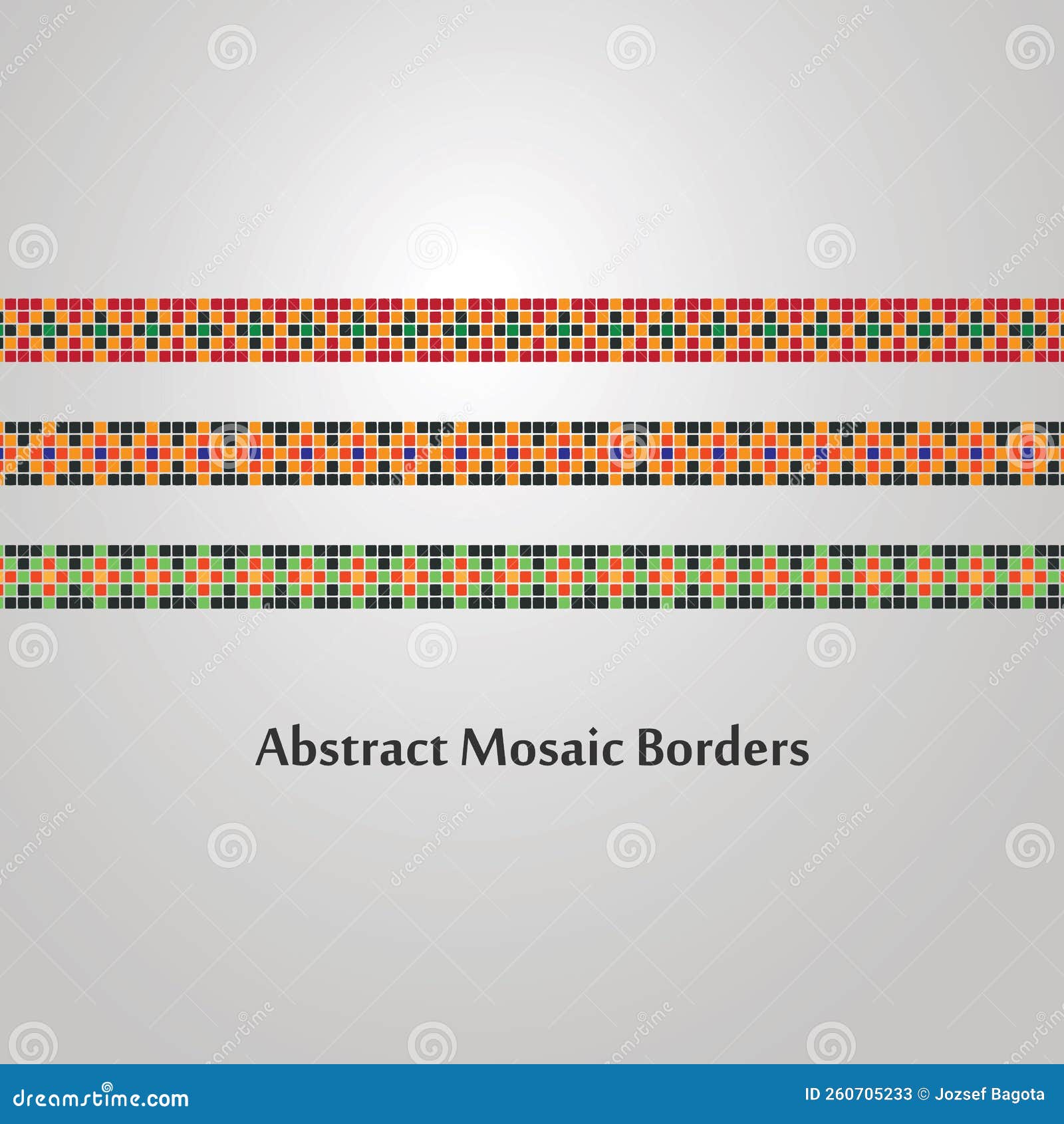 Abstract Colorful Mosaic Border Designs Different Decoration Elements ...