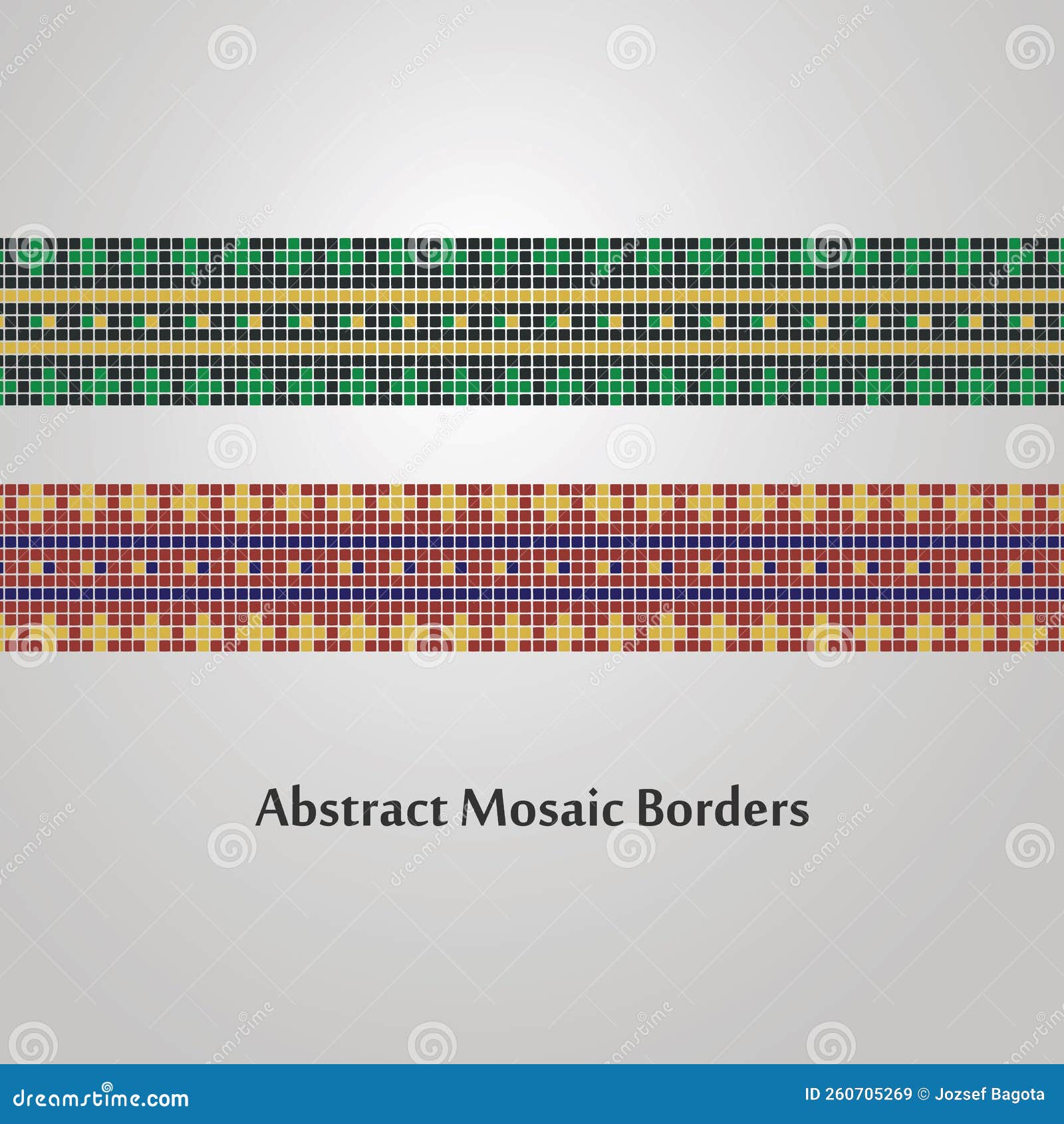 Abstract Colorful Mosaic Border Designs Different Decoration Elements ...