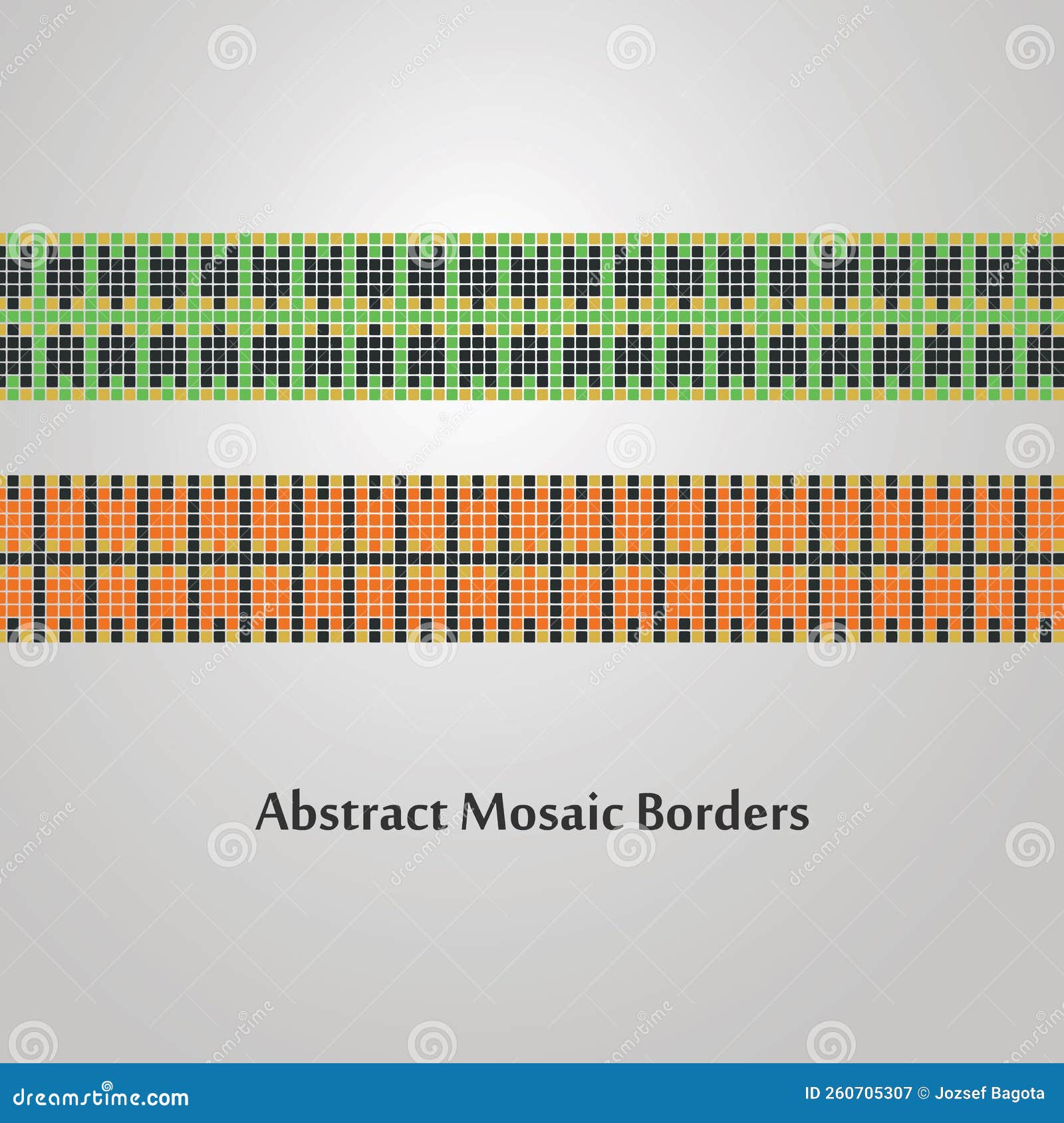 Abstract Colorful Mosaic Border Designs Different Decoration Elements ...