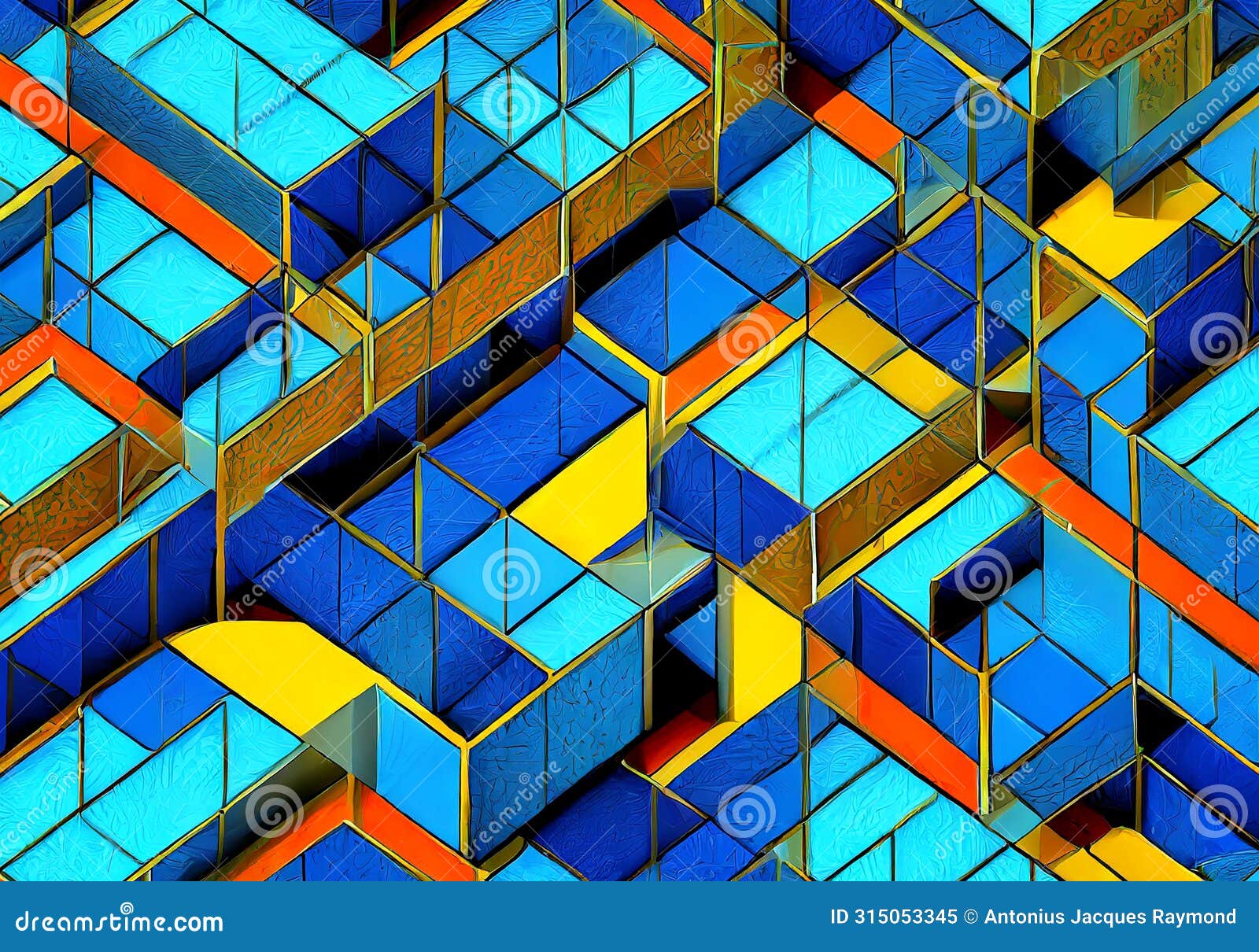 Abstract Colorful Mozaic Tile Dominated with Blue Color Realistic ...