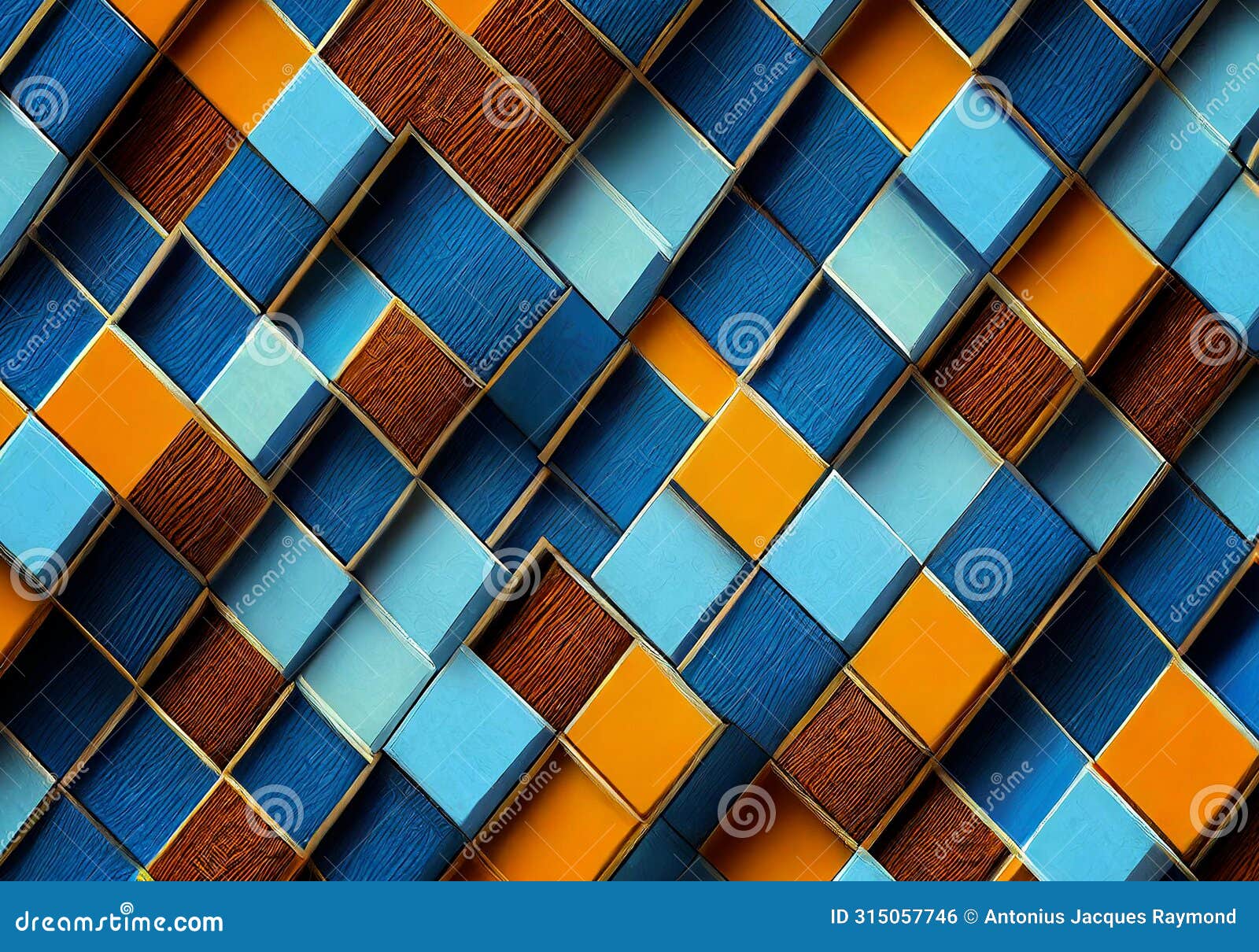 Abstract Colorful Mozaic Tile Dominated with Blue Color Realistic ...