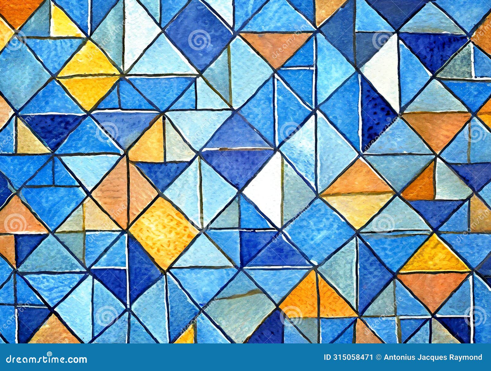 Abstract Colorful Mozaic Tile Dominated with Blue Color Realistic ...