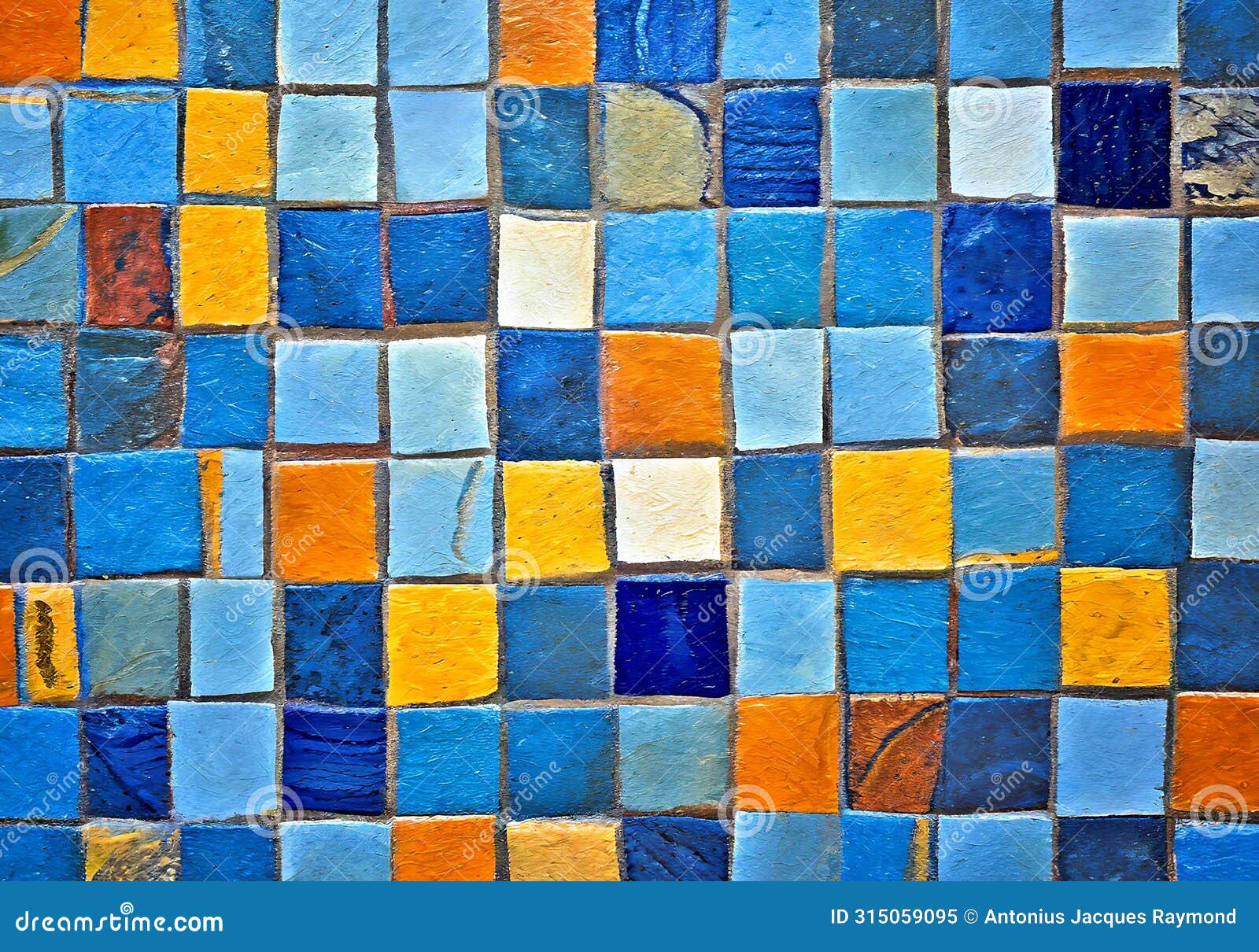 Abstract Colorful Mozaic Tile Dominated with Blue Color Realistic ...