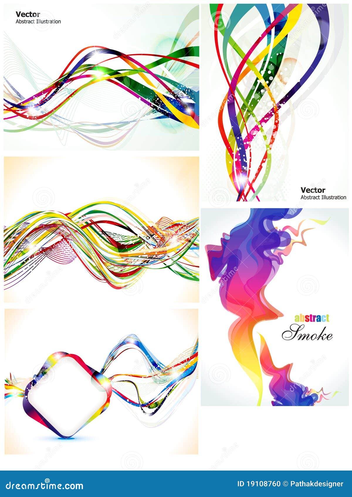 Abstract Colorful Multiple Wave Set Stock Vector - Illustration of ...