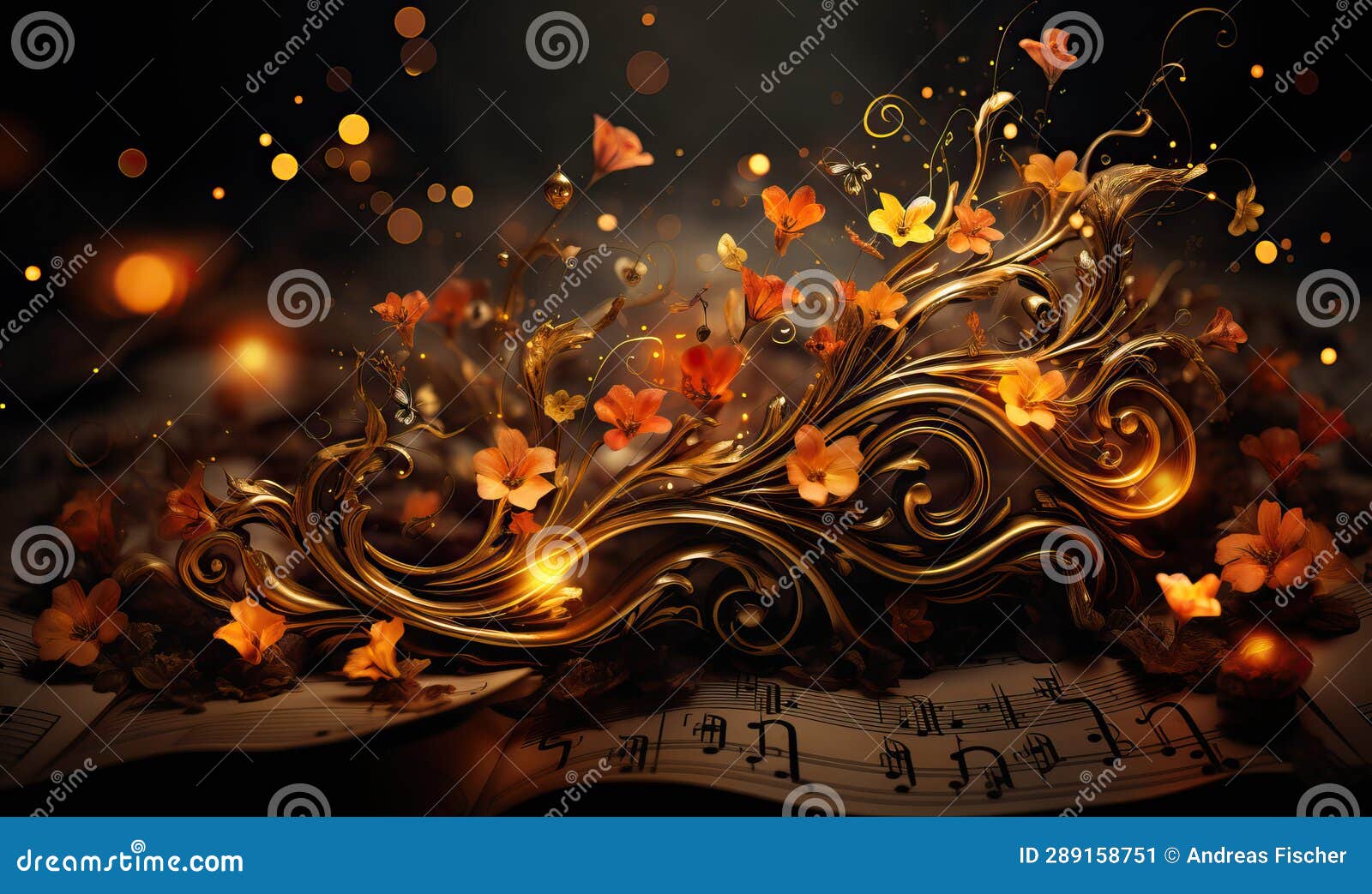 Abstract Colorful Musical Background with Notes, Instruments. Stock ...