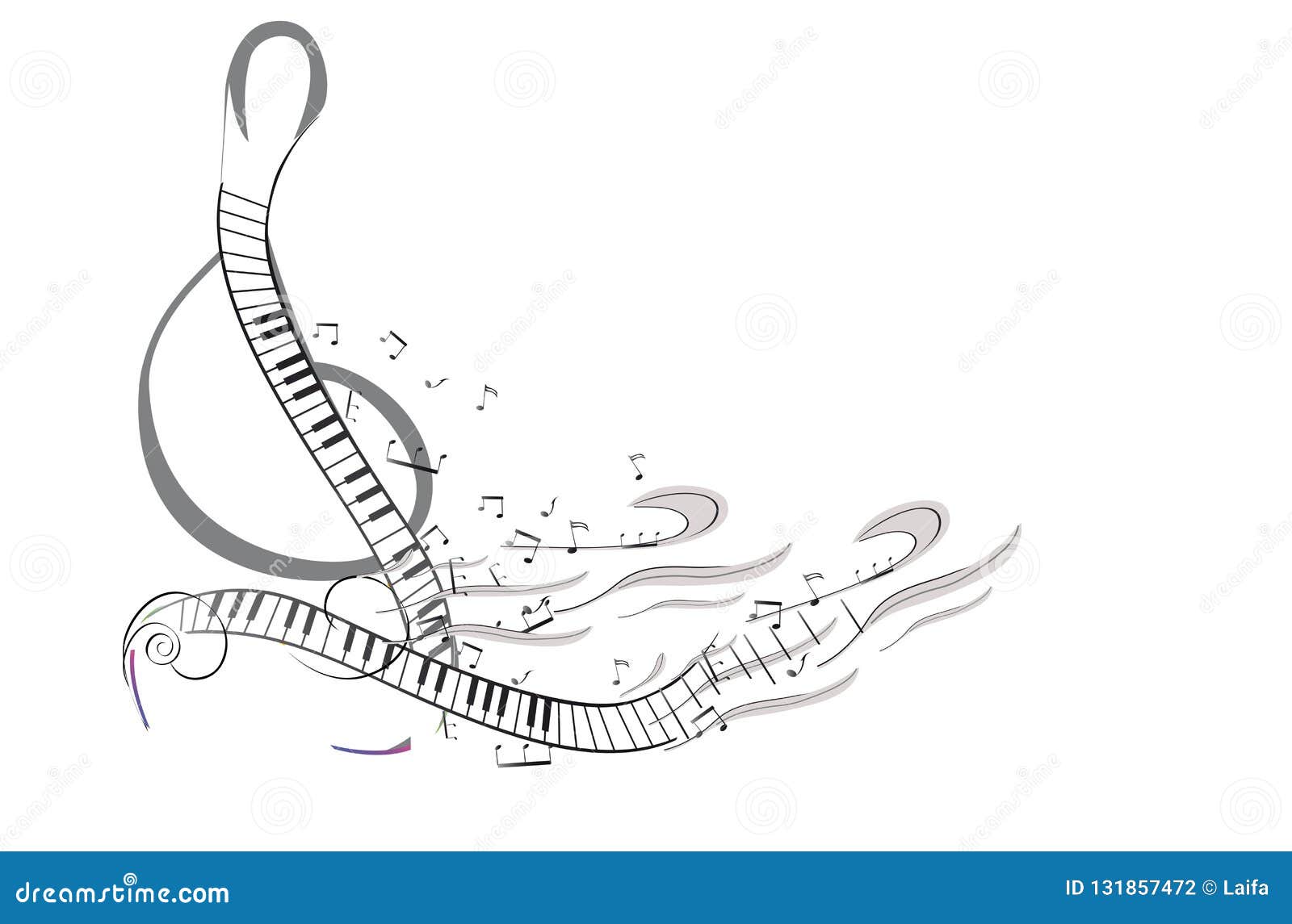 Abstract Colorful Musical Poster Design with Notes and Musical Waves ...