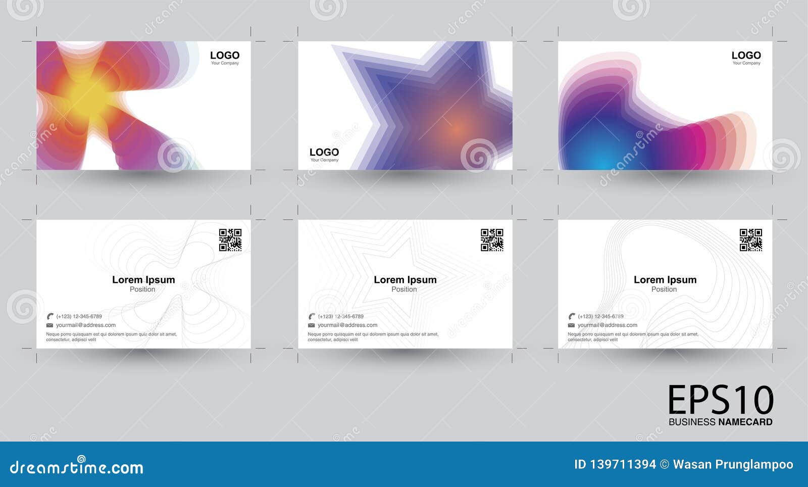 Abstract Colorful Namecard Template Background Editorial Stock Image ...