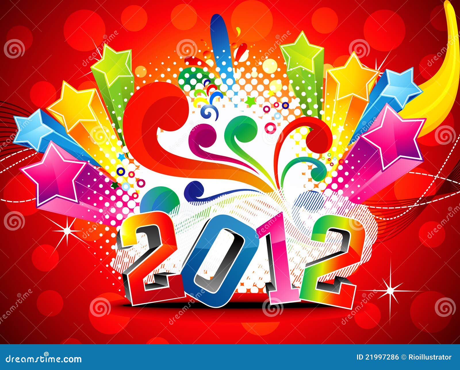 Abstract Colorful New Year Wallpaper Stock Vector - Illustration of ...