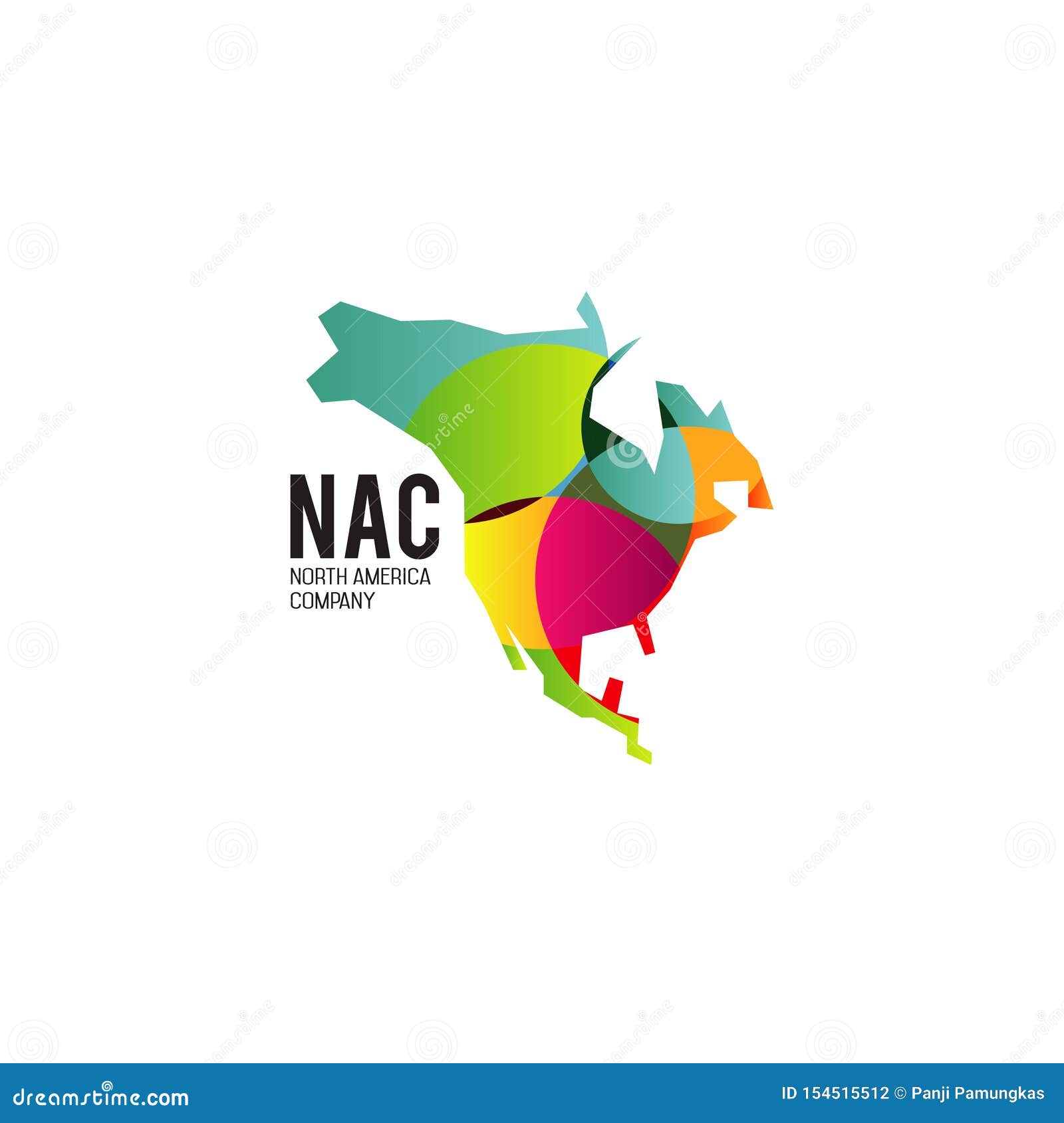 Abstract Colorful North America Company with Map Stock Illustration ...