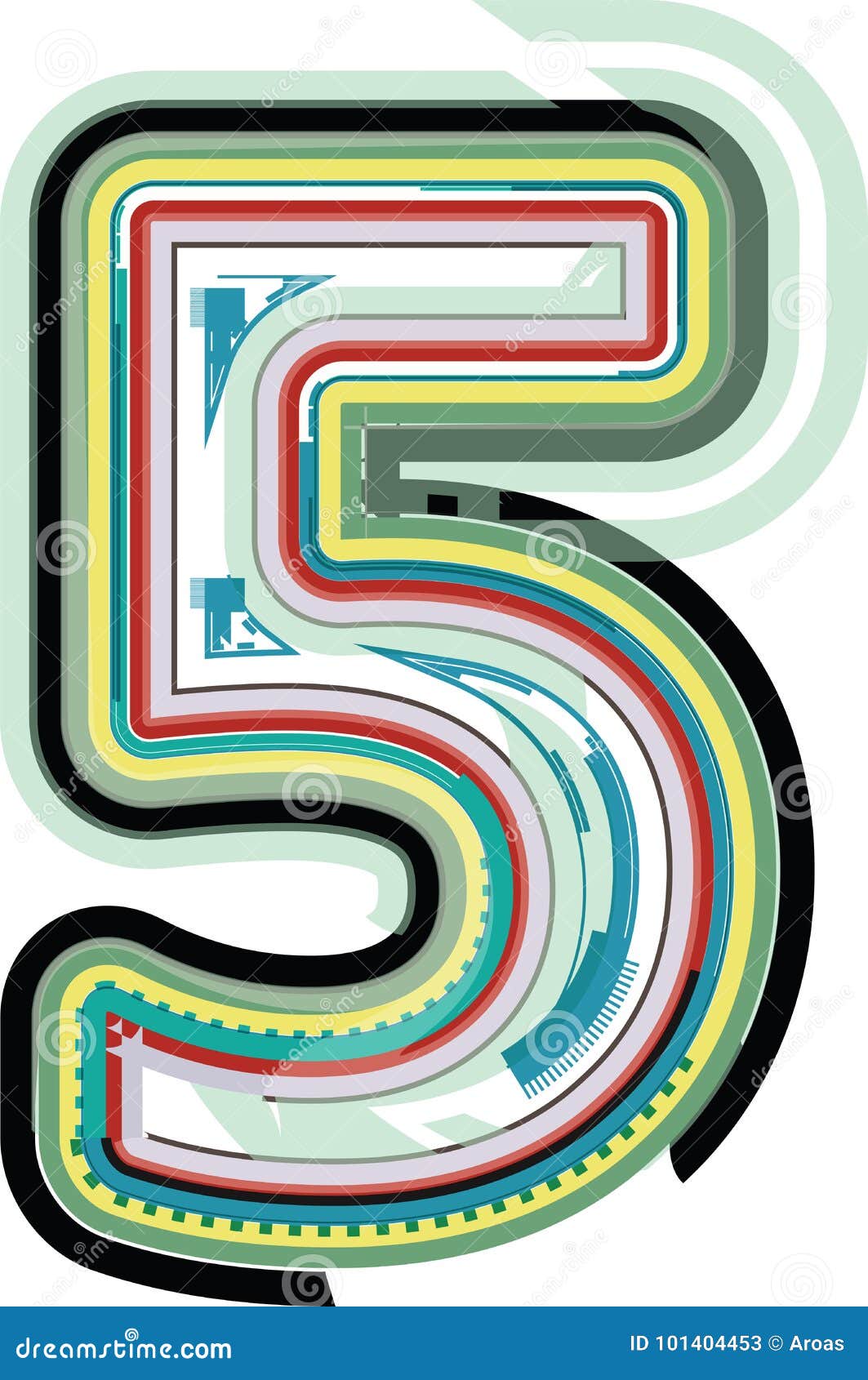 Abstract Colorful Number 5 stock vector. Illustration of pattern ... Abstract Colorful Number 5 stock vector. Illustration of pattern ...