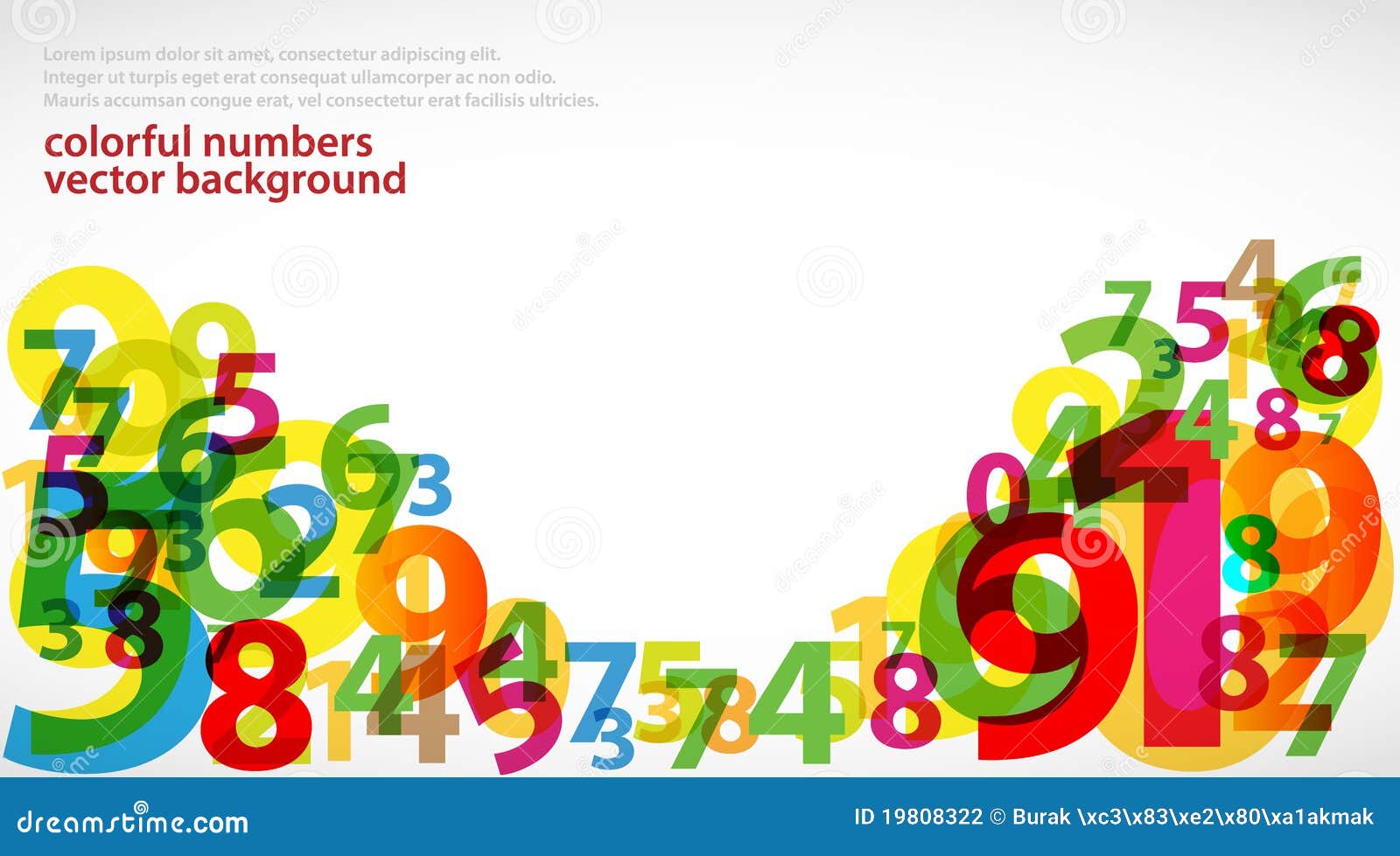 Abstract colorful Numbers stock vector. Illustration of five - 19808322