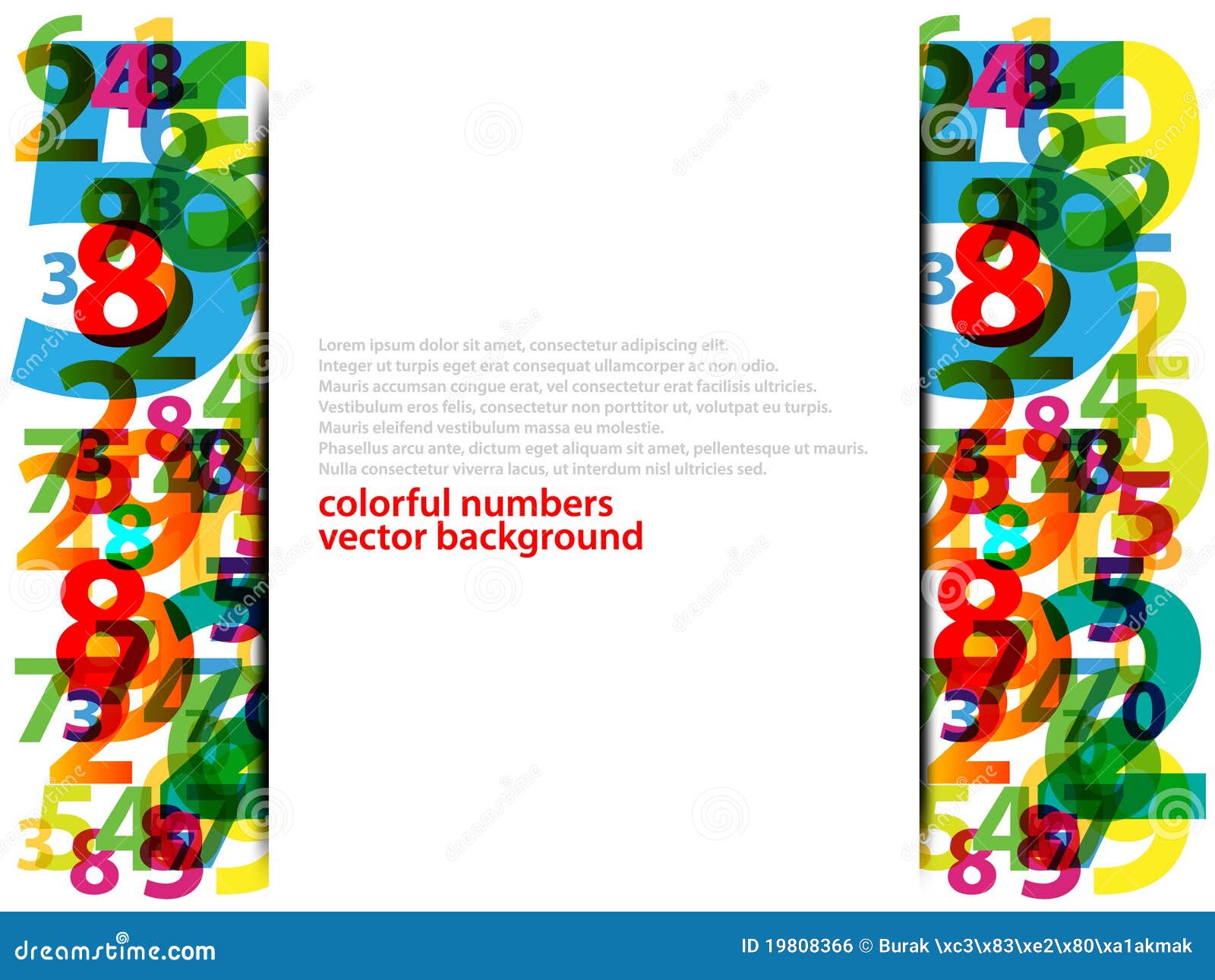 Abstract Colorful numbers stock vector. Illustration of algebra - 19808366
