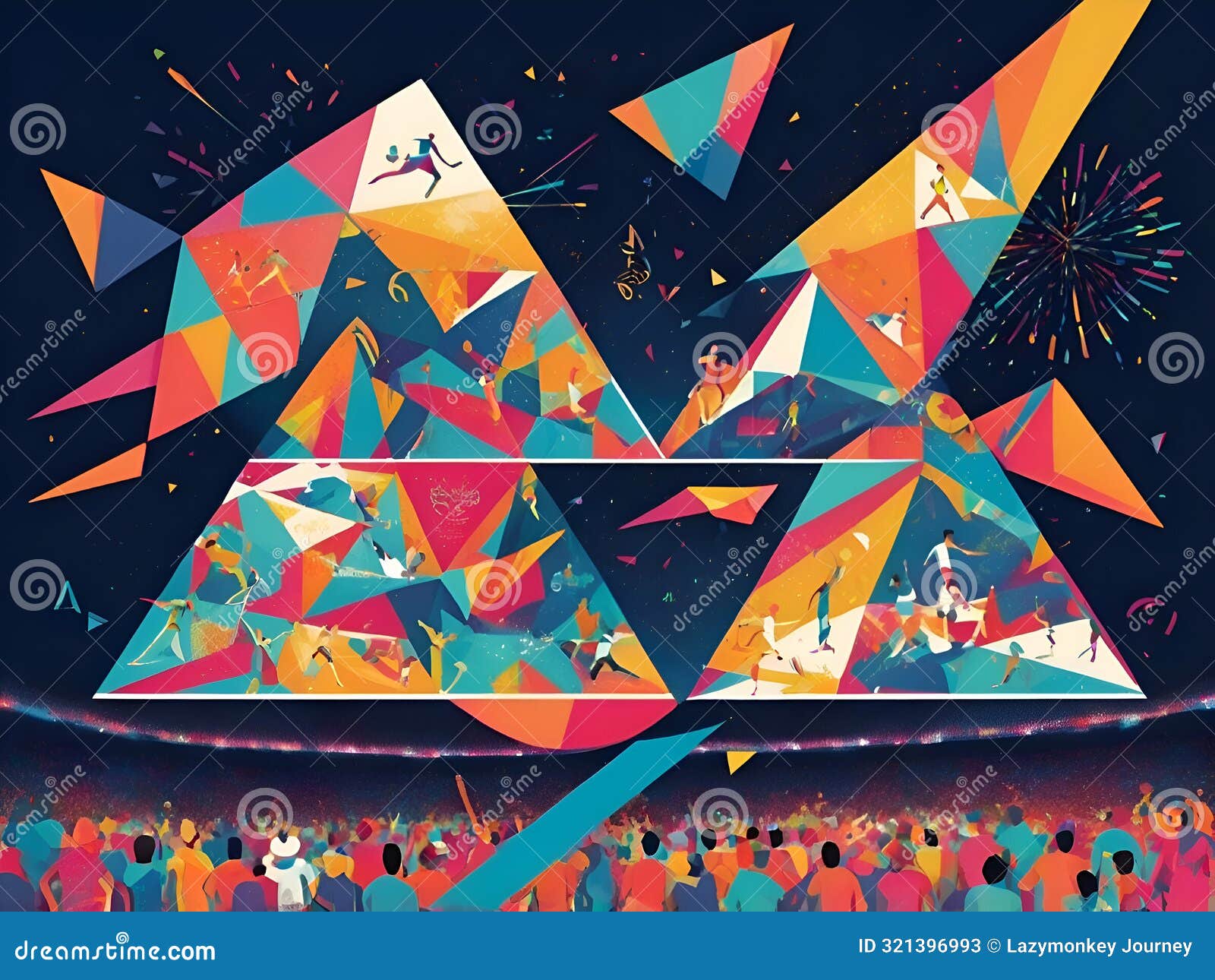 Abstract Colorful Olympic Games in Triangles Stock Illustration ...