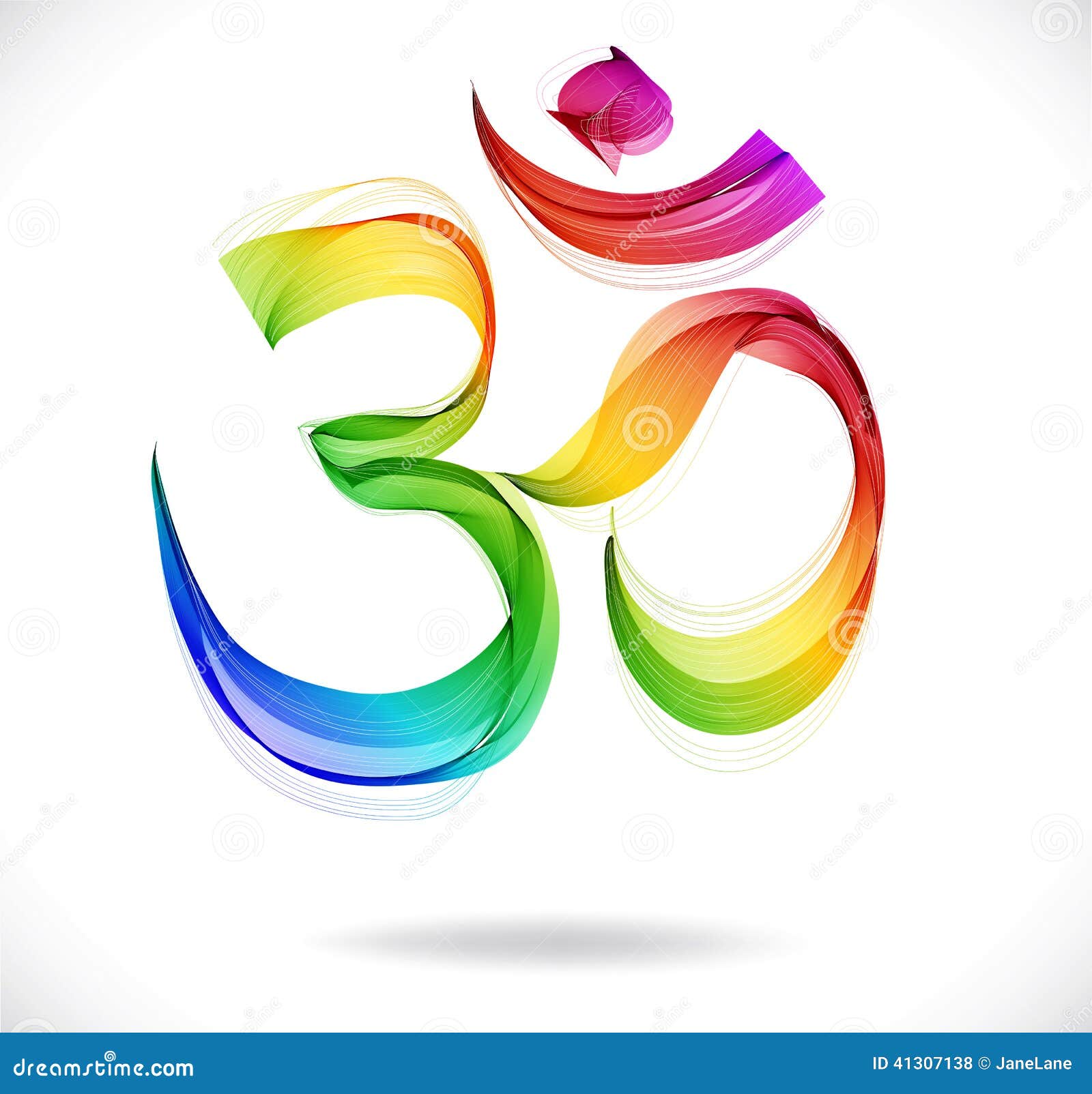 Abstract colorful OM sign over white