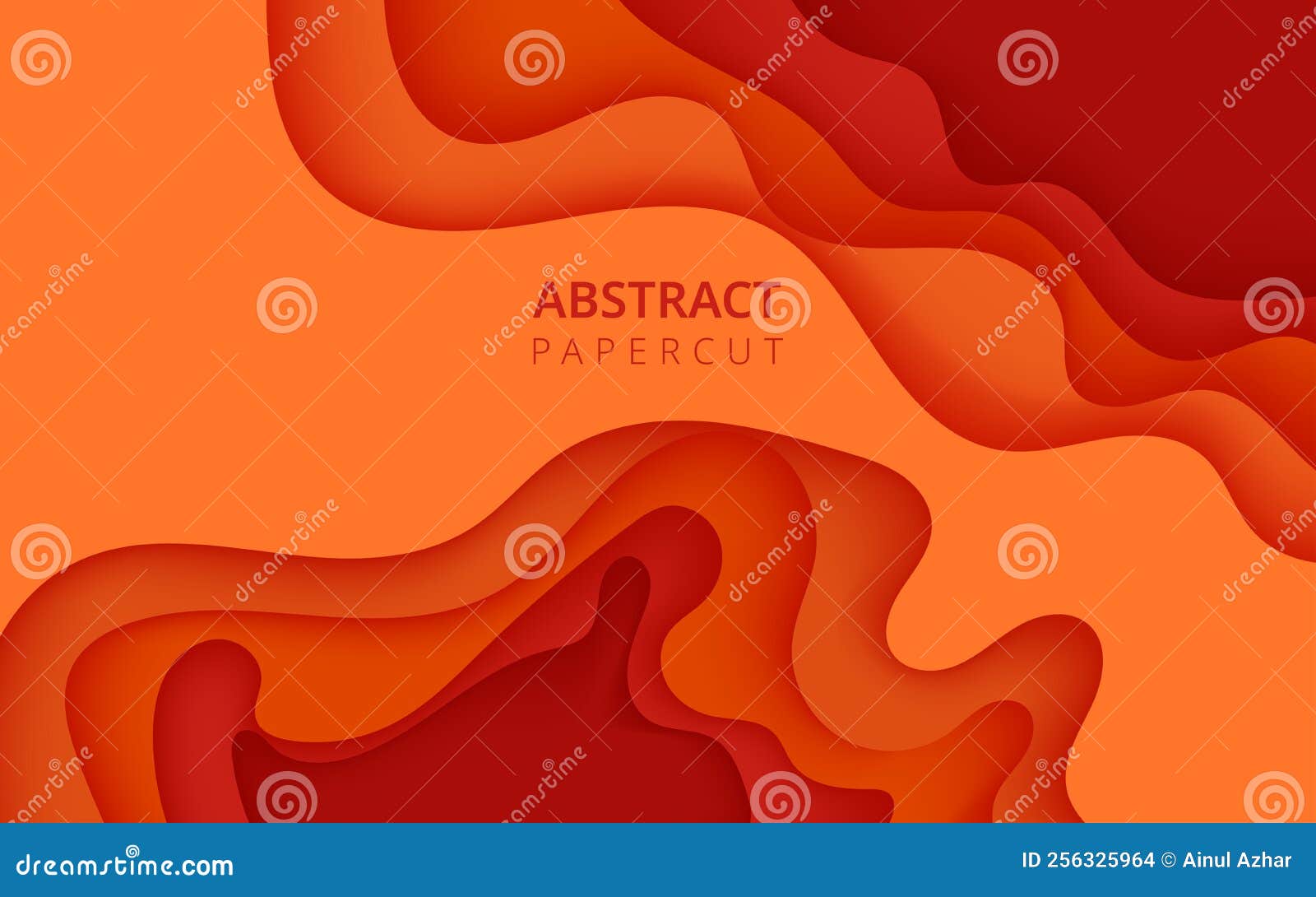 Abstract Colorful Orange Dynamic Wavy Layers Papercut Style Background ...