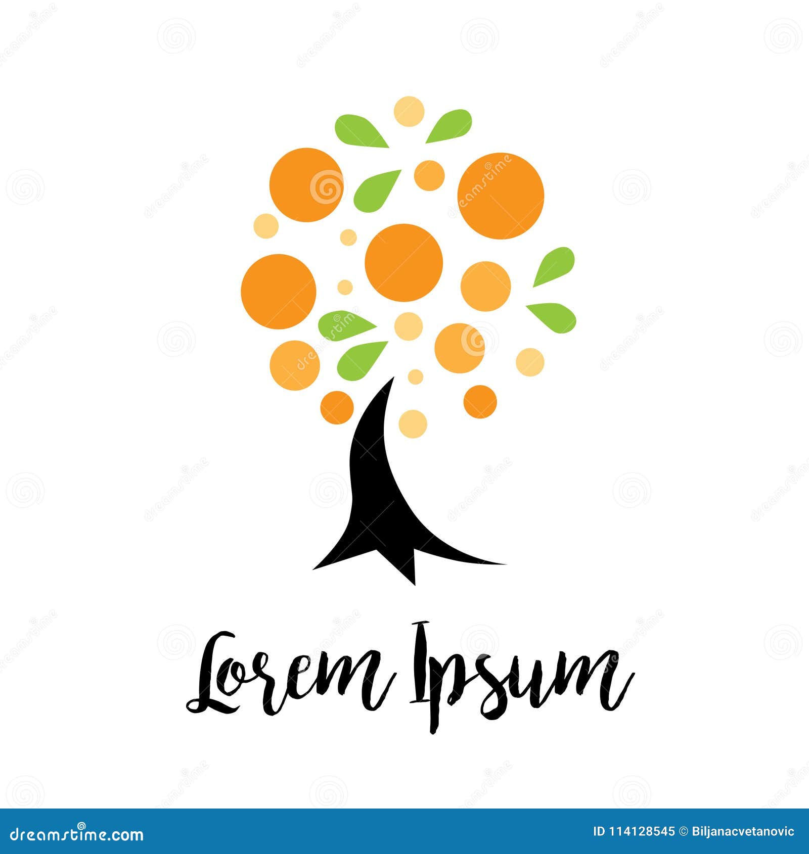 Orange Tree stock vector. Illustration of ecology, concept - 114128545