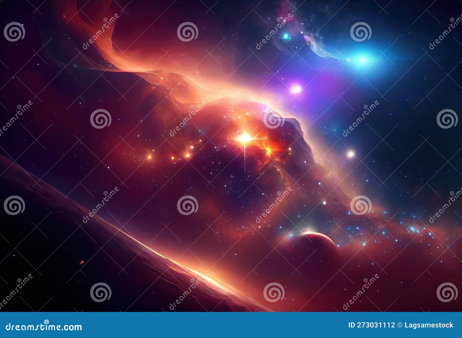 Abstract of Colorful Outer Space Planet Nebula and Galaxy Sky ...
