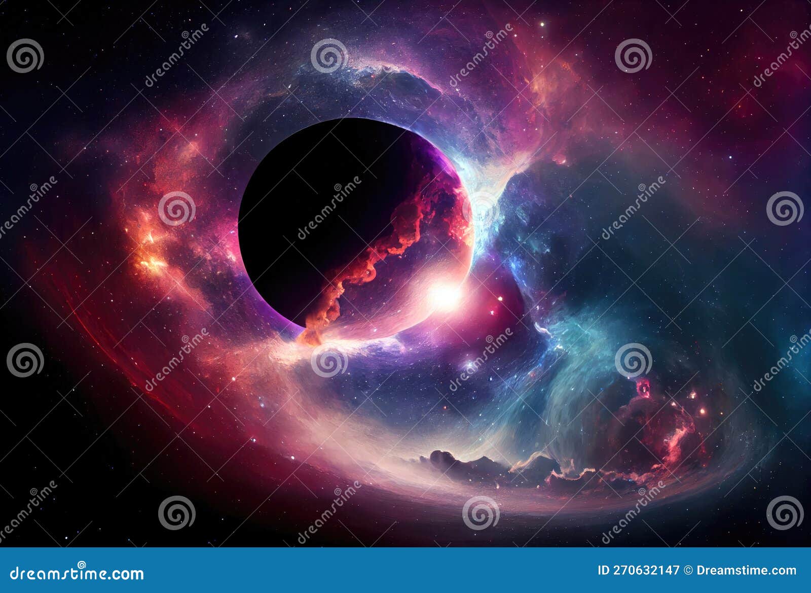 Abstract of Colorful Outer Space Planets Nebula and Galaxy Sky ...