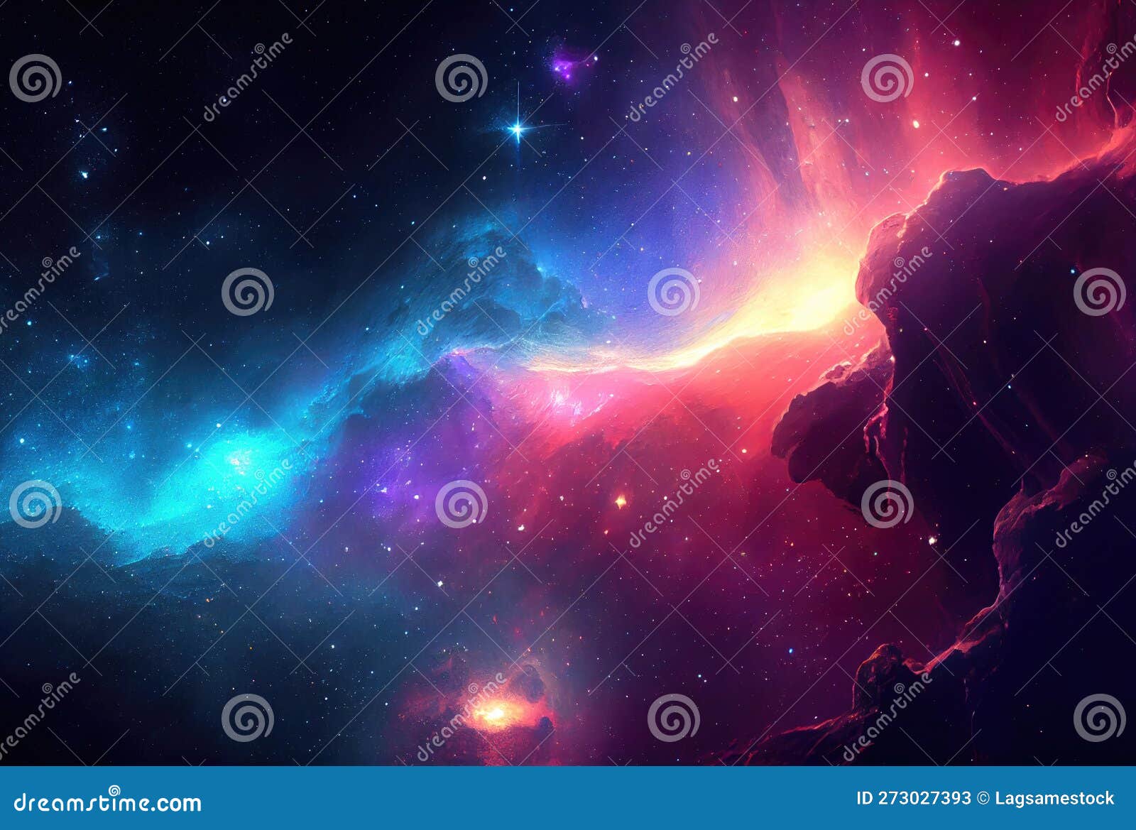 Abstract of Colorful Outer Space Planets Nebula and Galaxy Sky ...