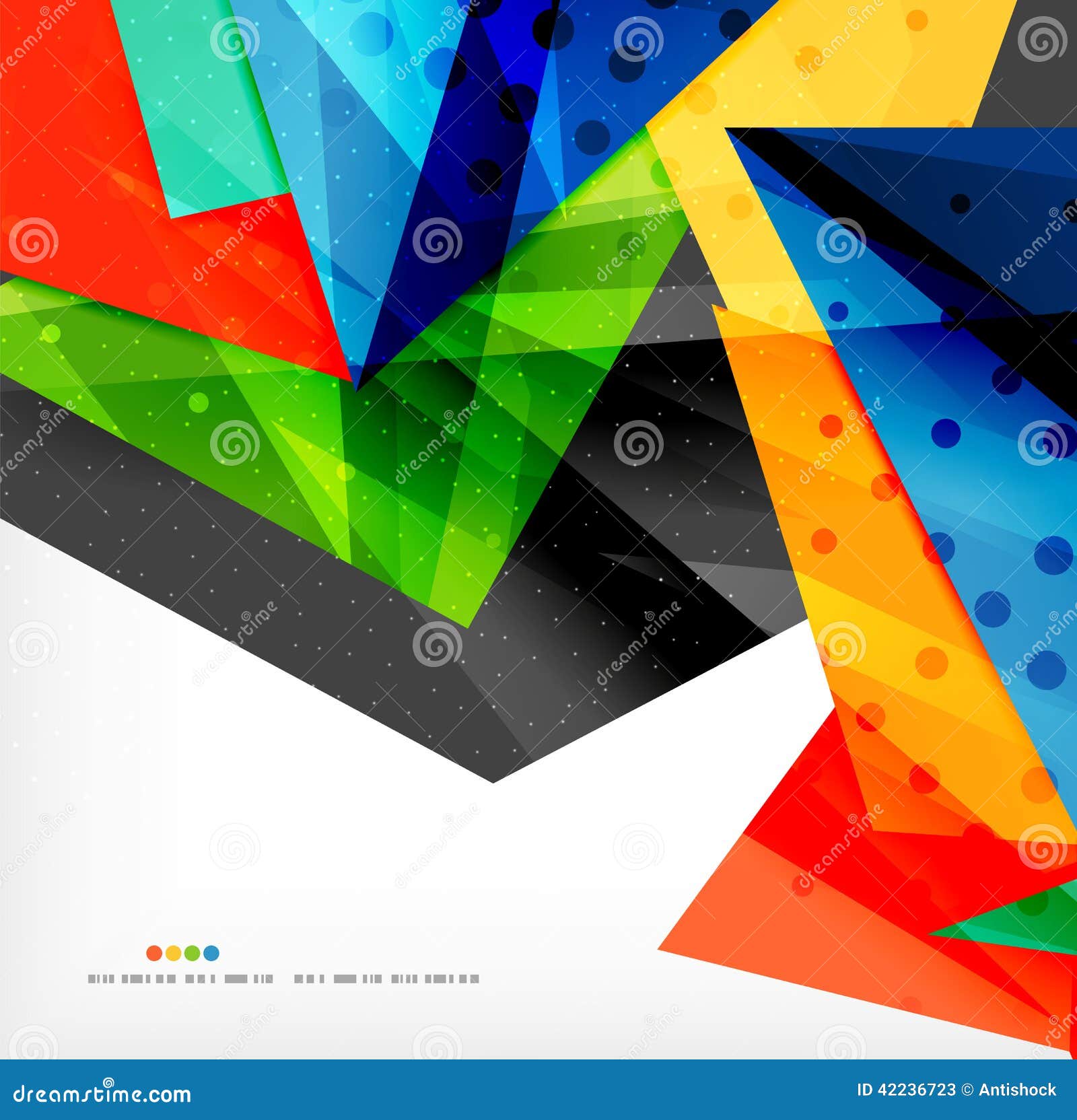 Abstract Colorful Overlapping Composition Stock Vector Illustration