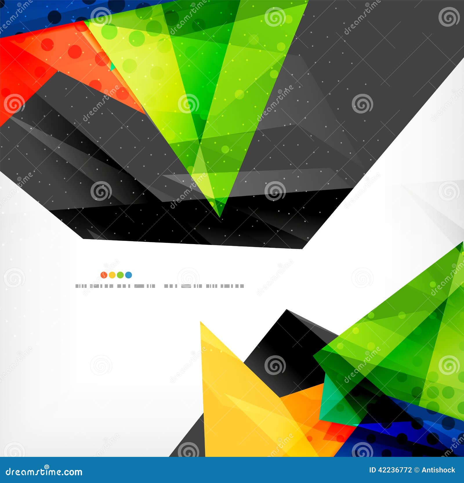 Abstract Colorful Overlapping Composition Stock Vector Illustration