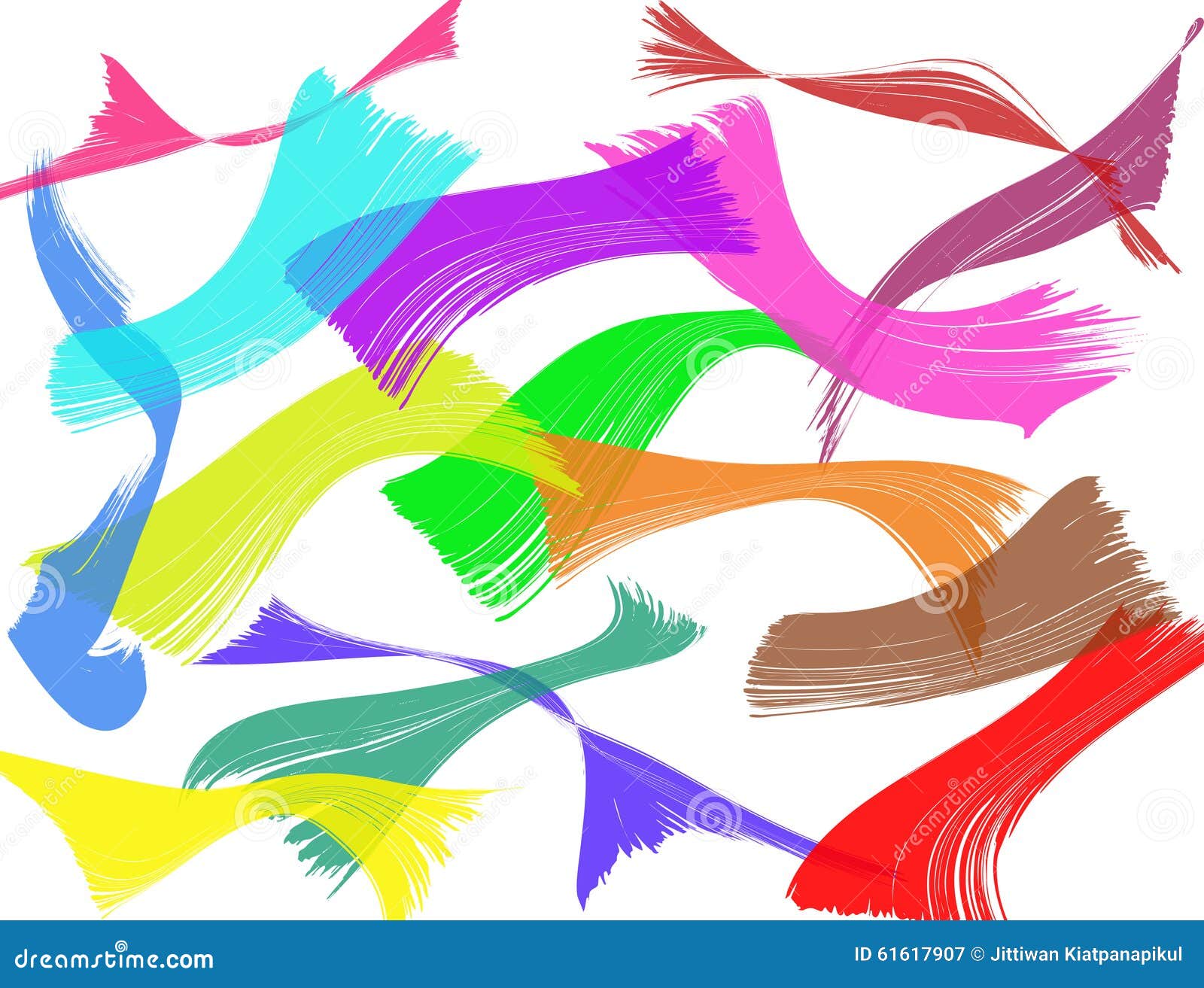 Abstract Colorful Paint Brush Strokes Background Stock Illustration ...