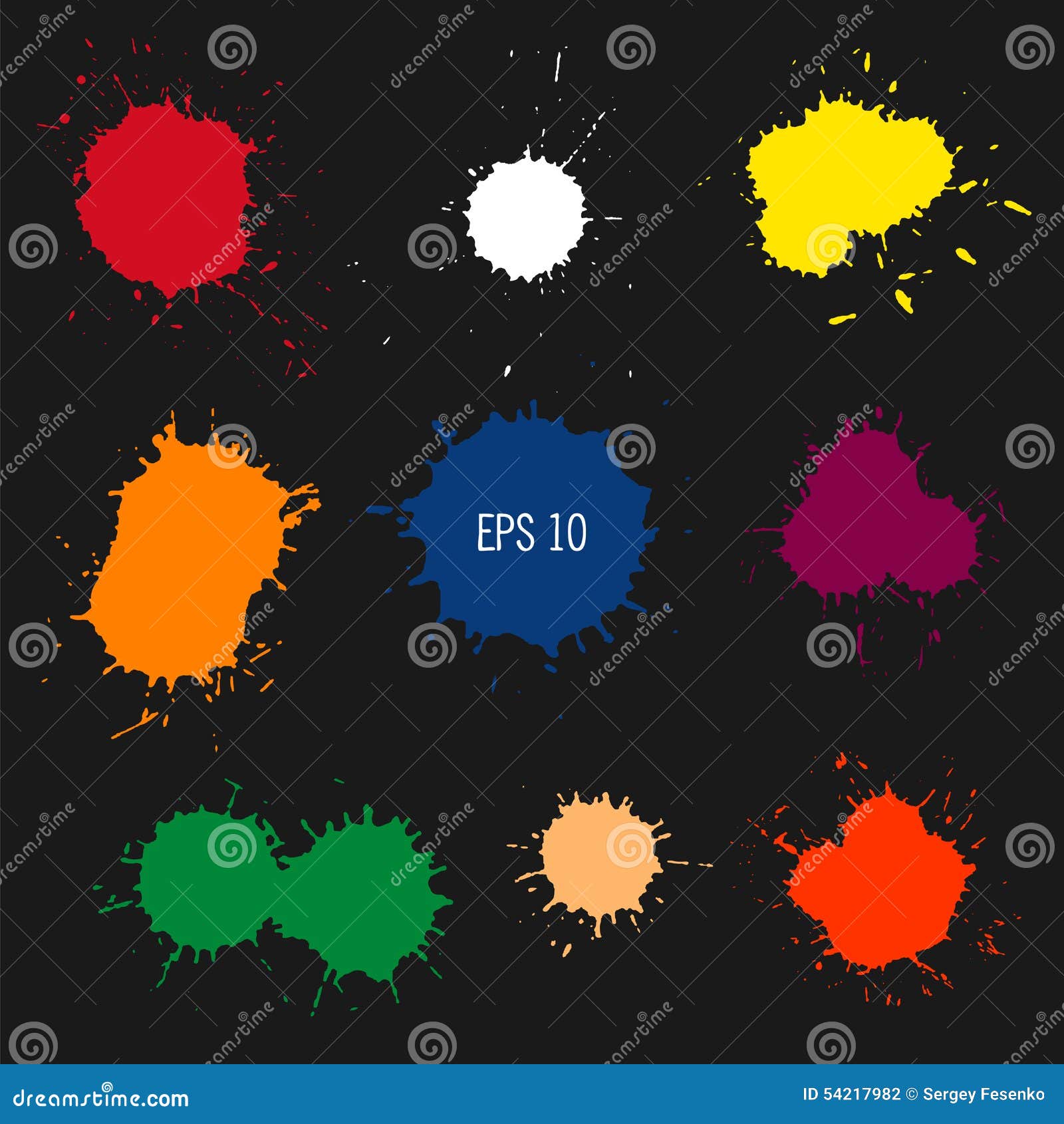 Abstract Colorful Paint Drops. Stock Vector - Illustration of abstract ...