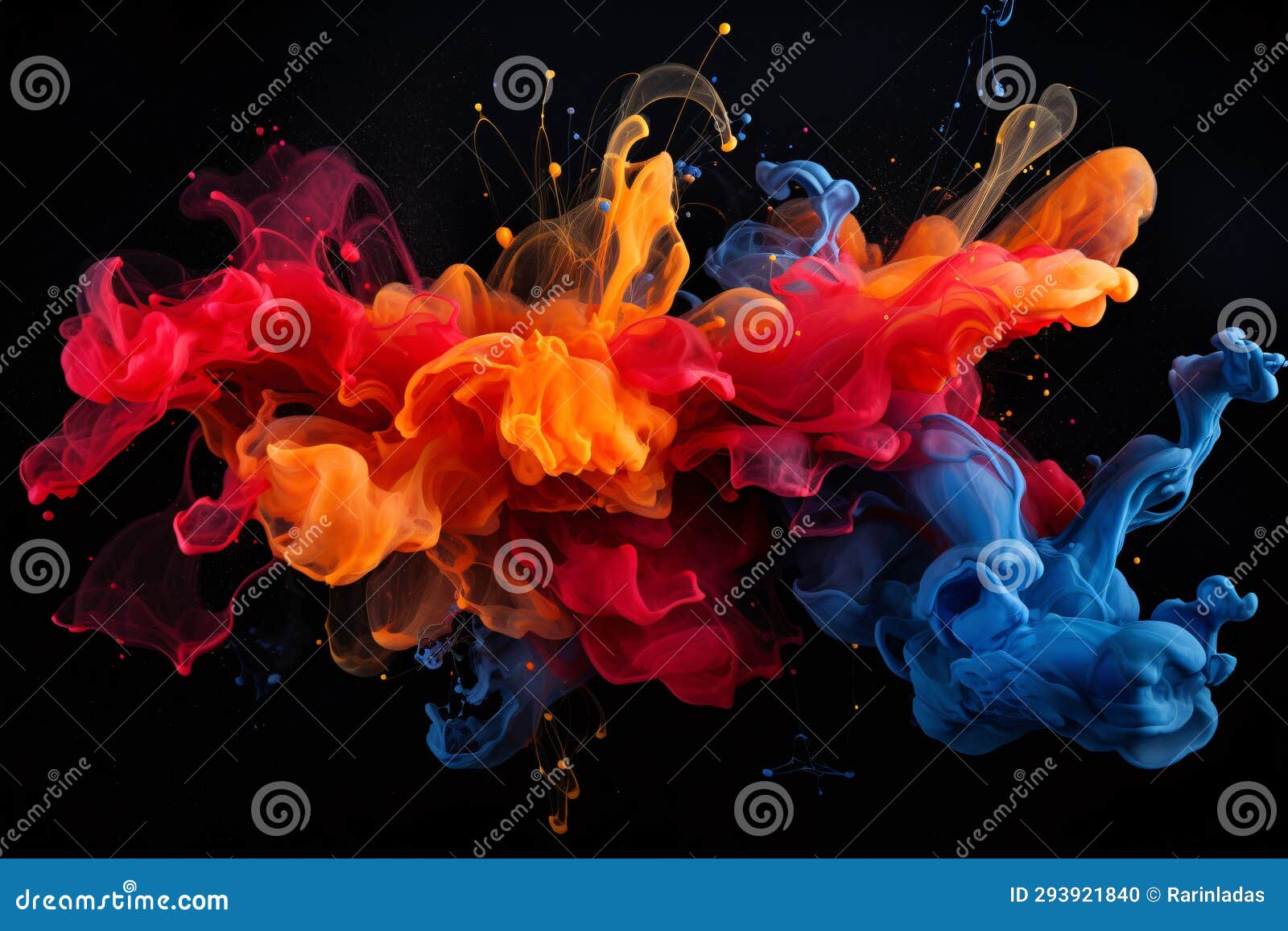 Abstract Colorful Paint Explosion on Black Background Stock ...