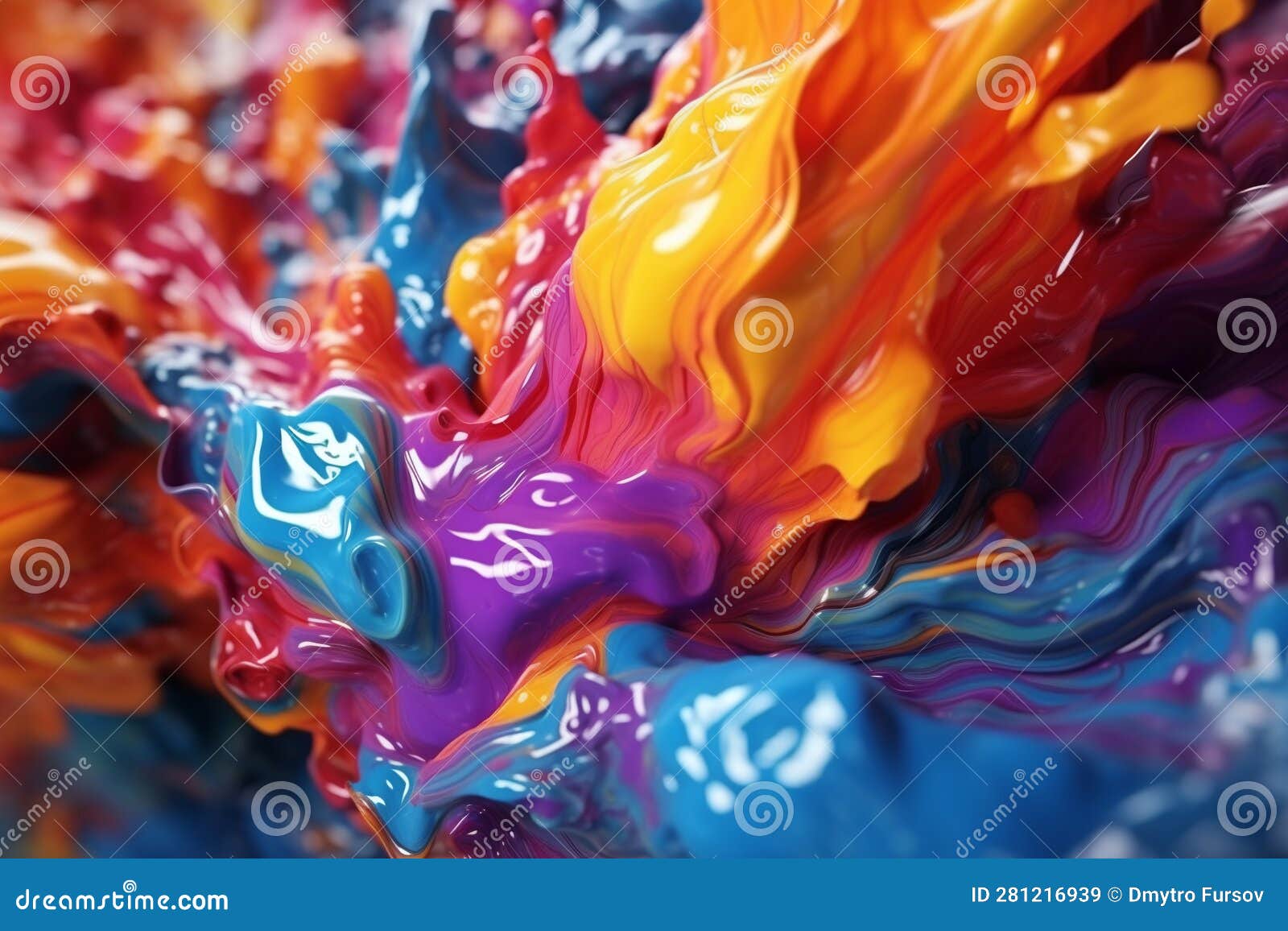 Abstract Colorful Paint Ink Explode Diffusion. Generative AI Stock ...