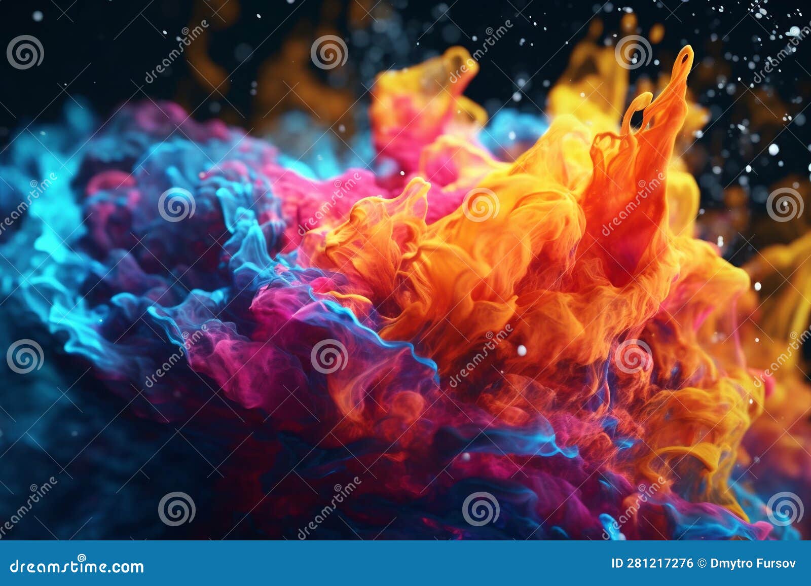 Abstract Colorful Paint Ink Explode Diffusion. Generative AI Stock ...