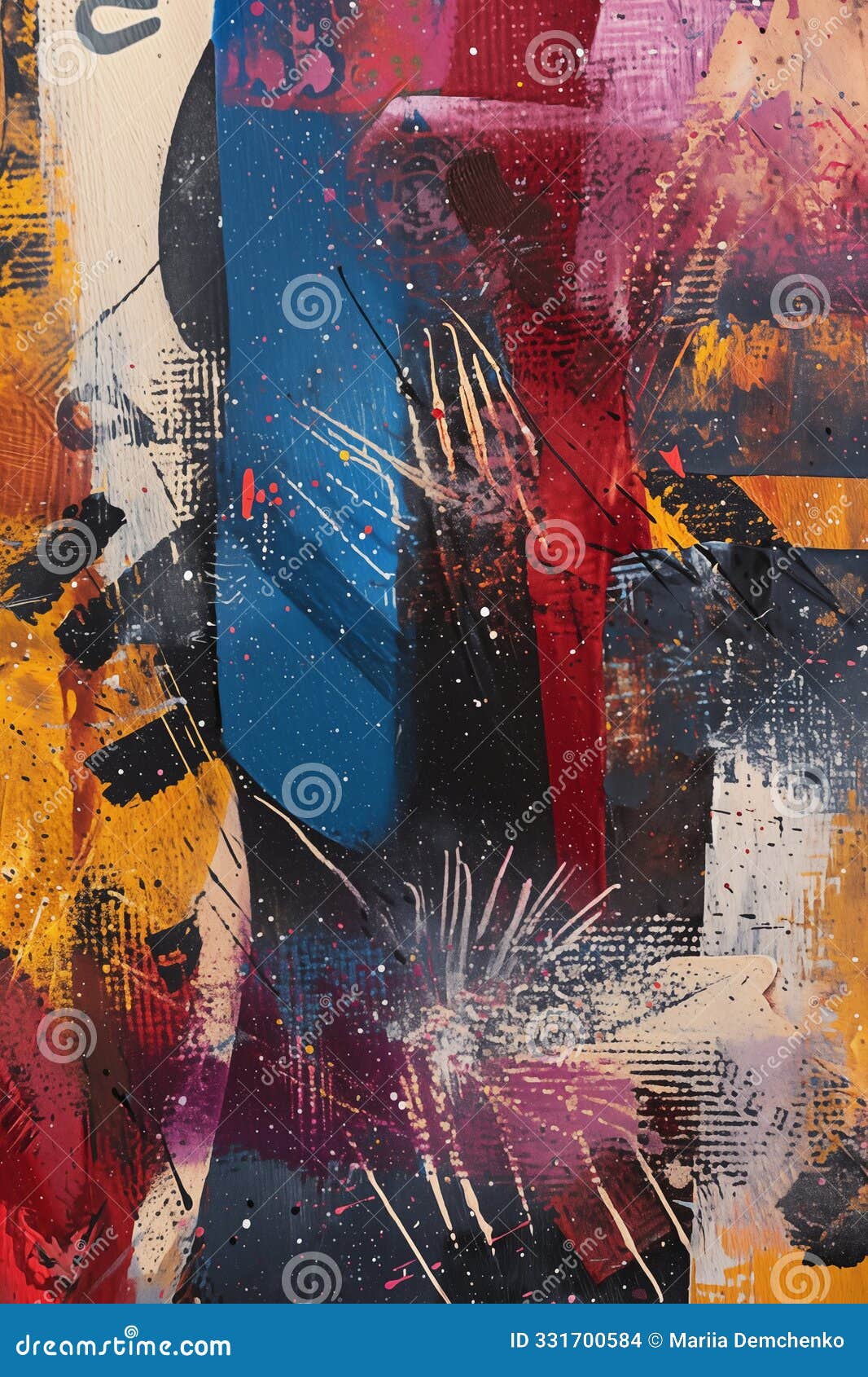 Abstract Colorful Paint Splatter Background with Various Shapes and ...
