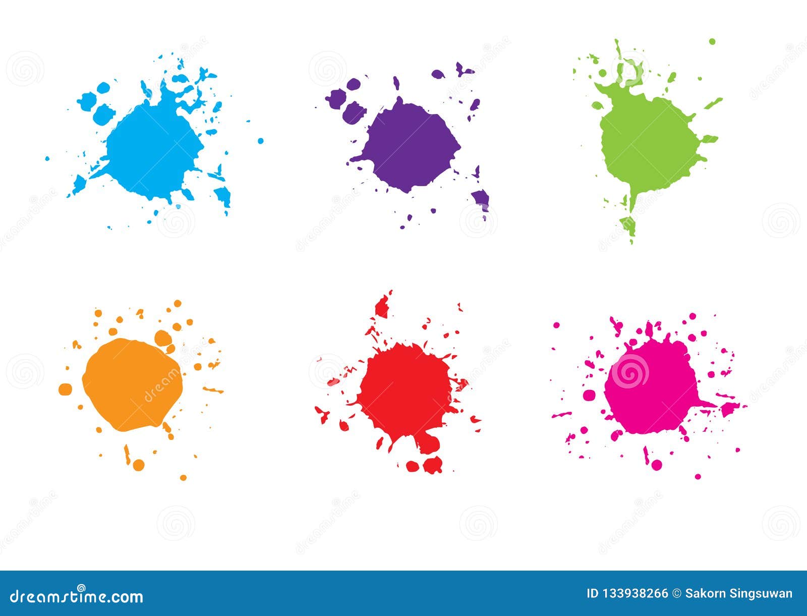 Abstract Colorful Paint Splatter.paint Splash Set Stock Vector ...