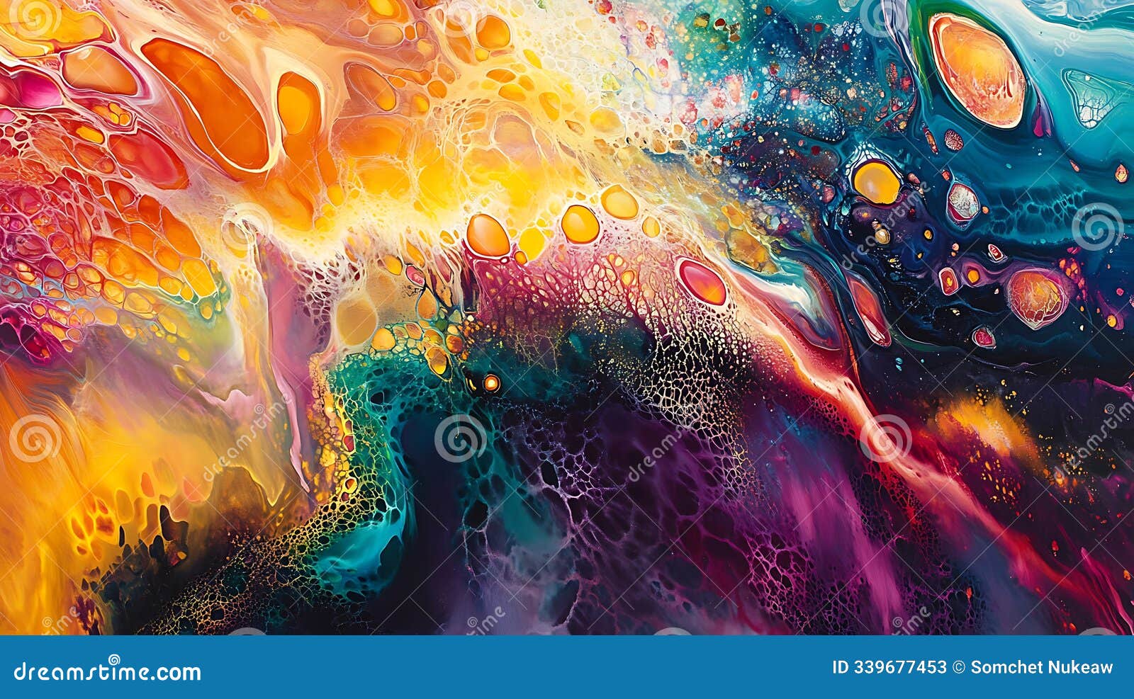 Abstract Colorful Paint Swirls and Blobs Stock Illustration ...