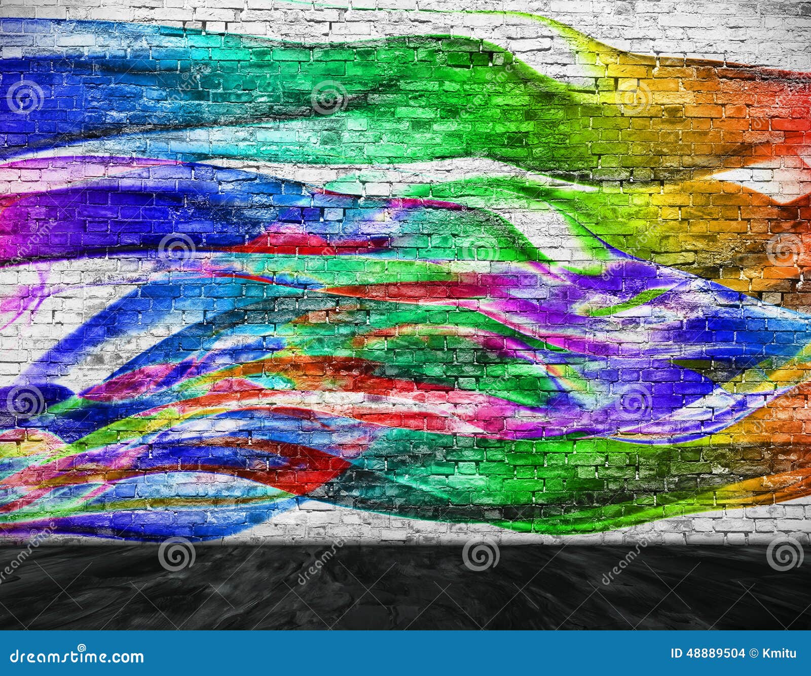 Abstract Colorful Painting with Foreground Stock Illustration ...
