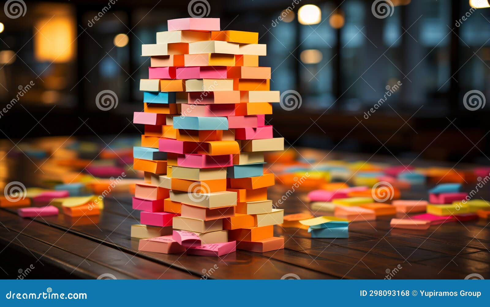 Abstract Colorful Paper Stack on Table, Sparks Creativity Indoors ...