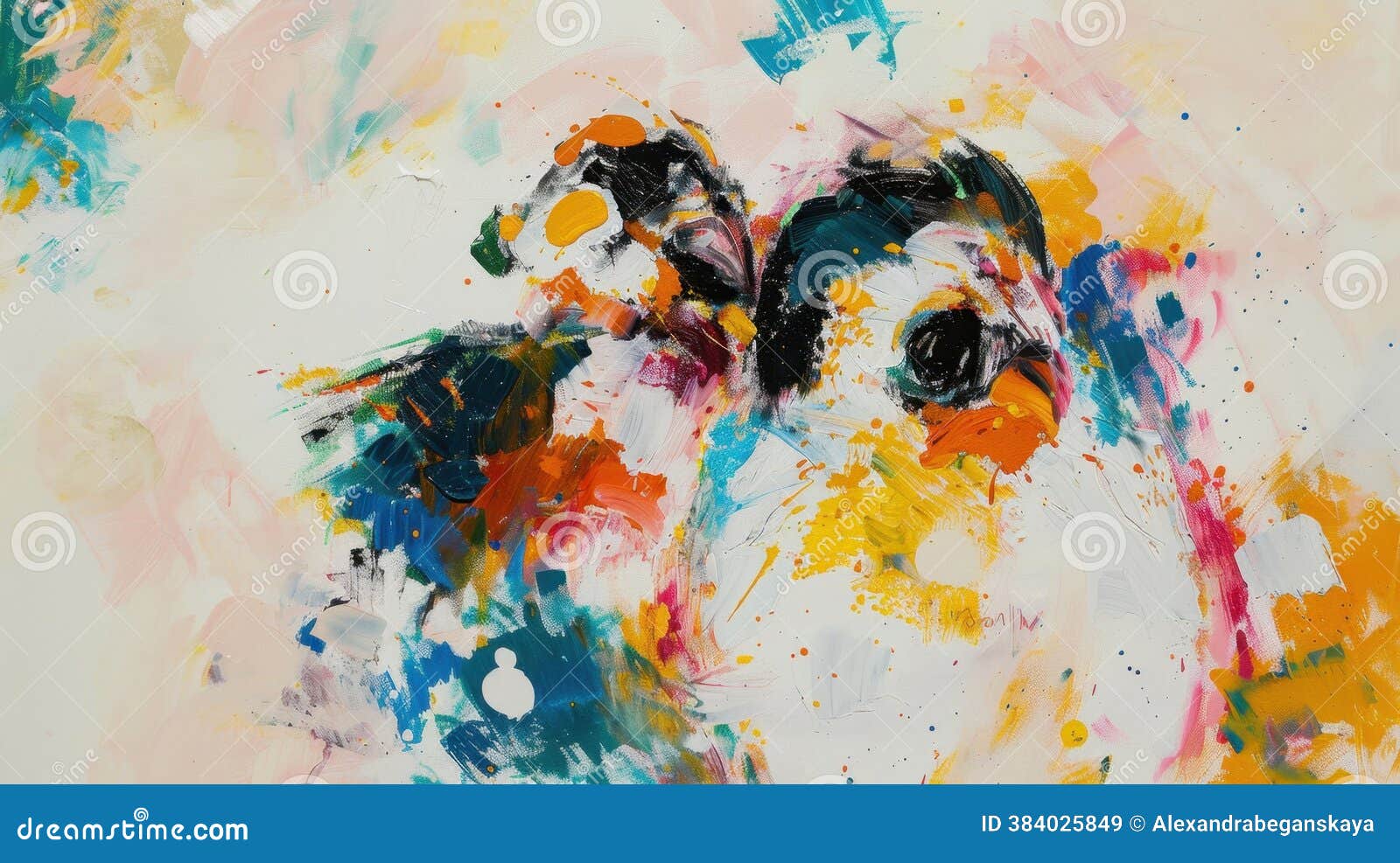 Abstract Parrots, Stylized Animal. Motley Multicolored Birds In ...