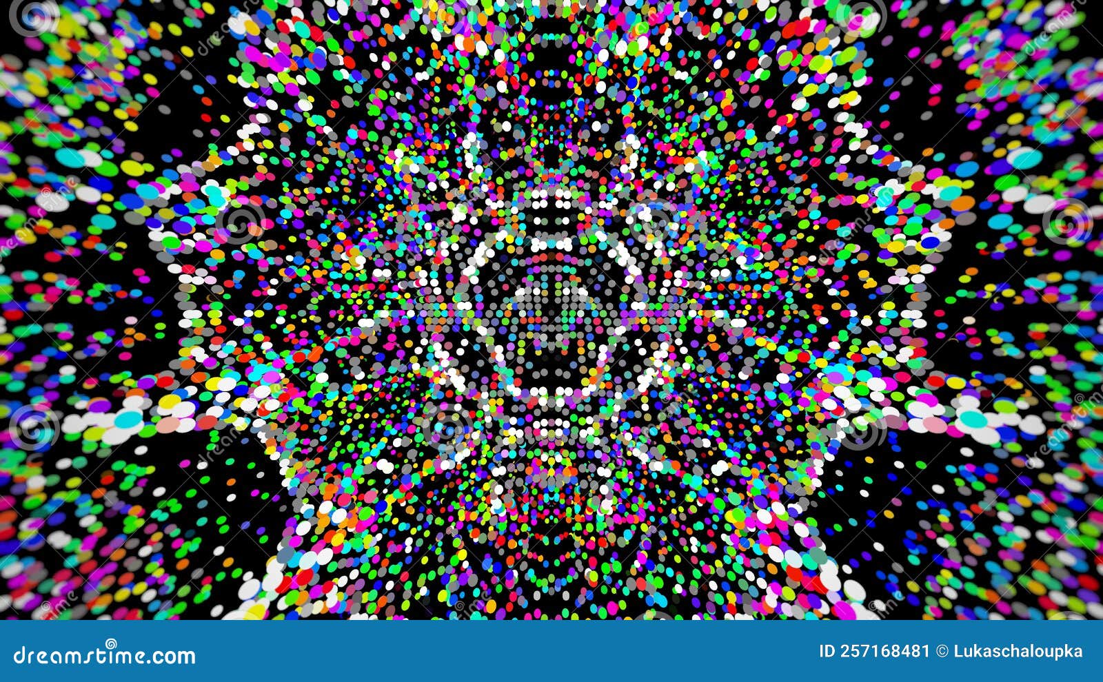 Abstract Colorful Particle Explosion. Circle Dot Tunnel Background, 3D ...