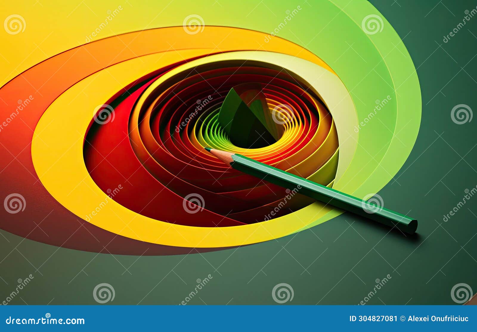 An Abstract Colorful Pencil Drawing in the Shape Stock Illustration ...