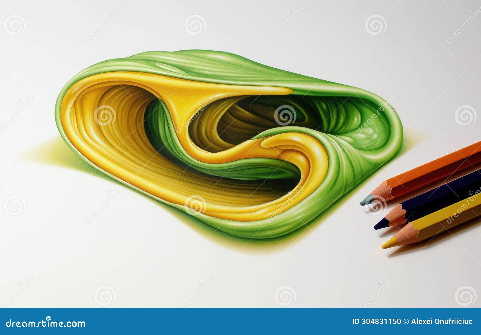 An Abstract Colorful Pencil Drawing in the Shape Stock Illustration ...