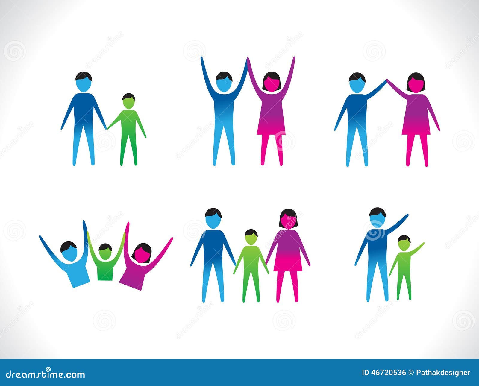 Abstract Colorful People Icon Stock Vector - Illustration of silhouette ...